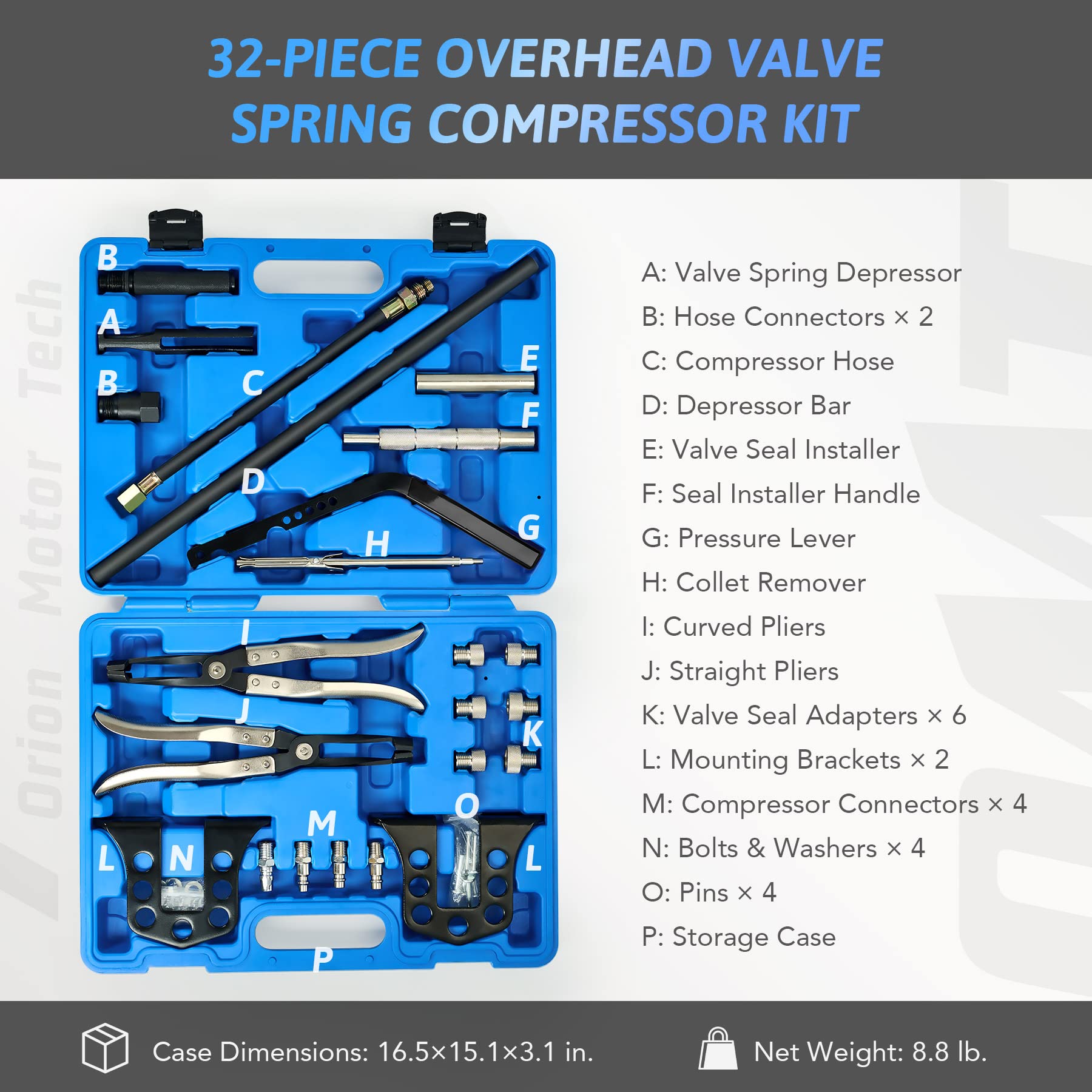 Snapklik.com : Valve Spring Compressor, Universal Overhead Engine Valve ...
