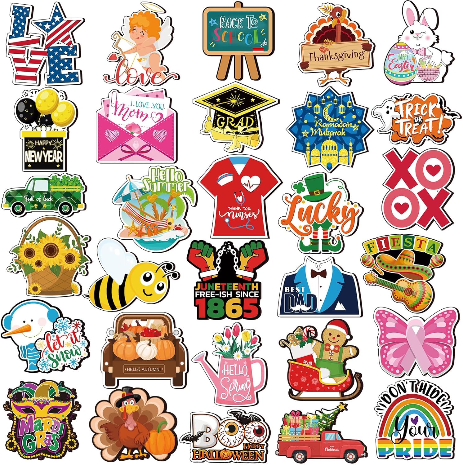 Amazon.com: Hoteam 30 Pcs Holiday Magnets Seasonal Fridge Magnet ...