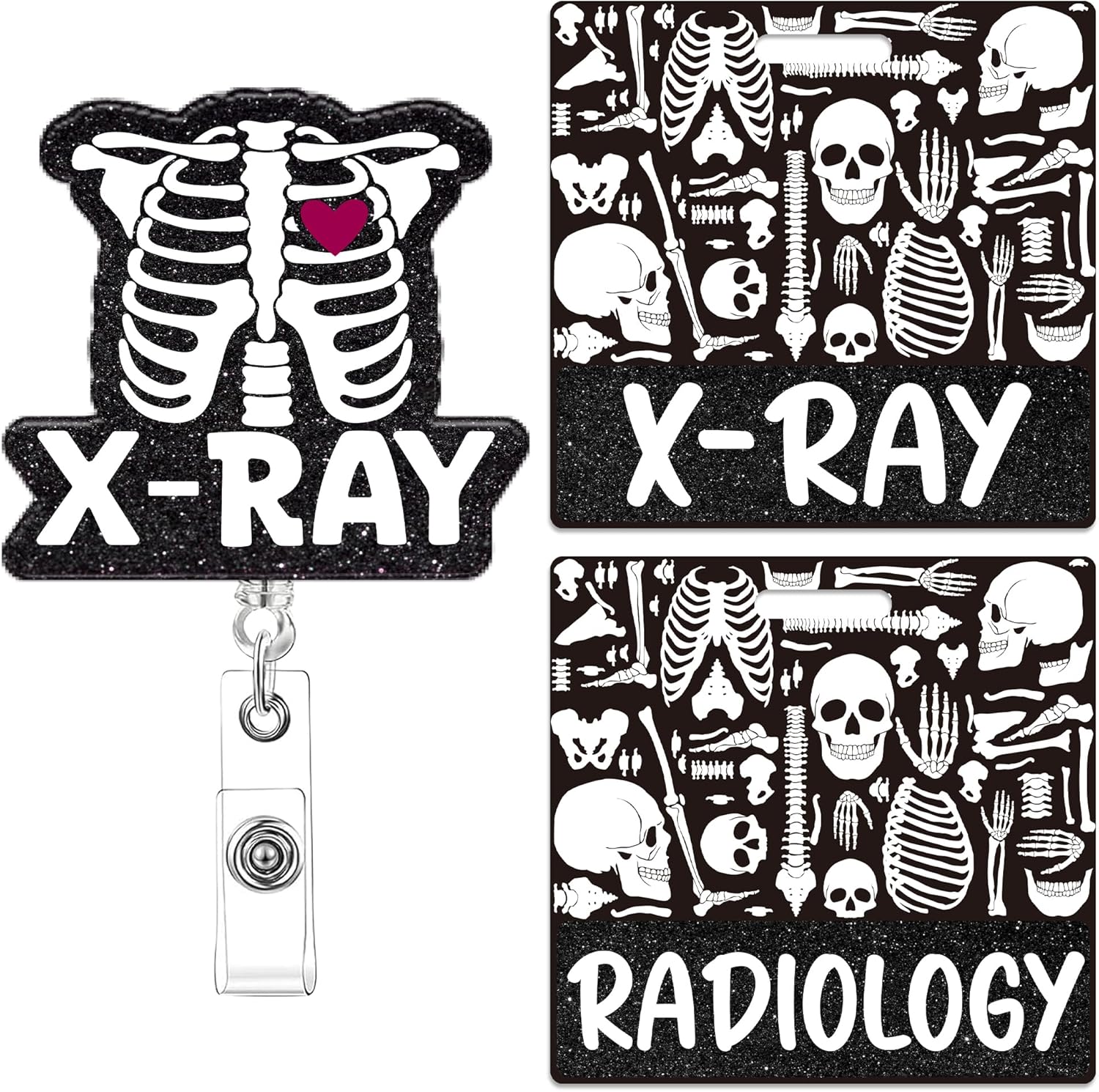Obookey Xray Badge Reel with Buddy - Radiology Nurse Retractable Clip ...