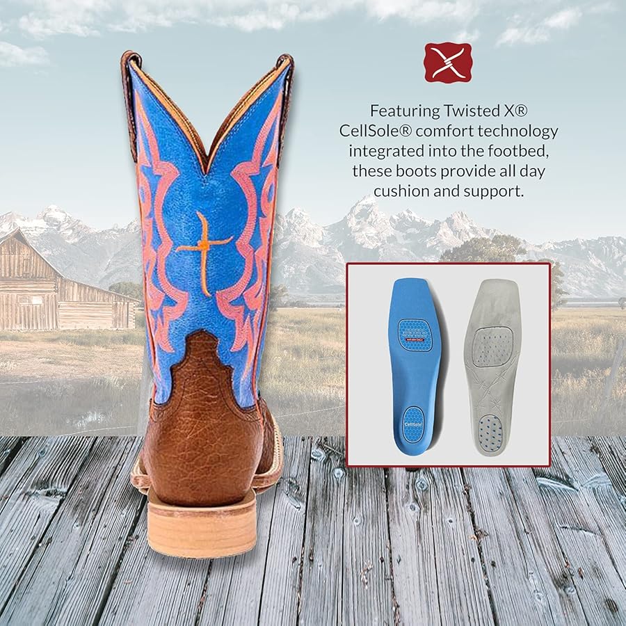 Twisted X Men's Hooey Boot Bullhide Neon Blue Sale | emergencydentistry.com