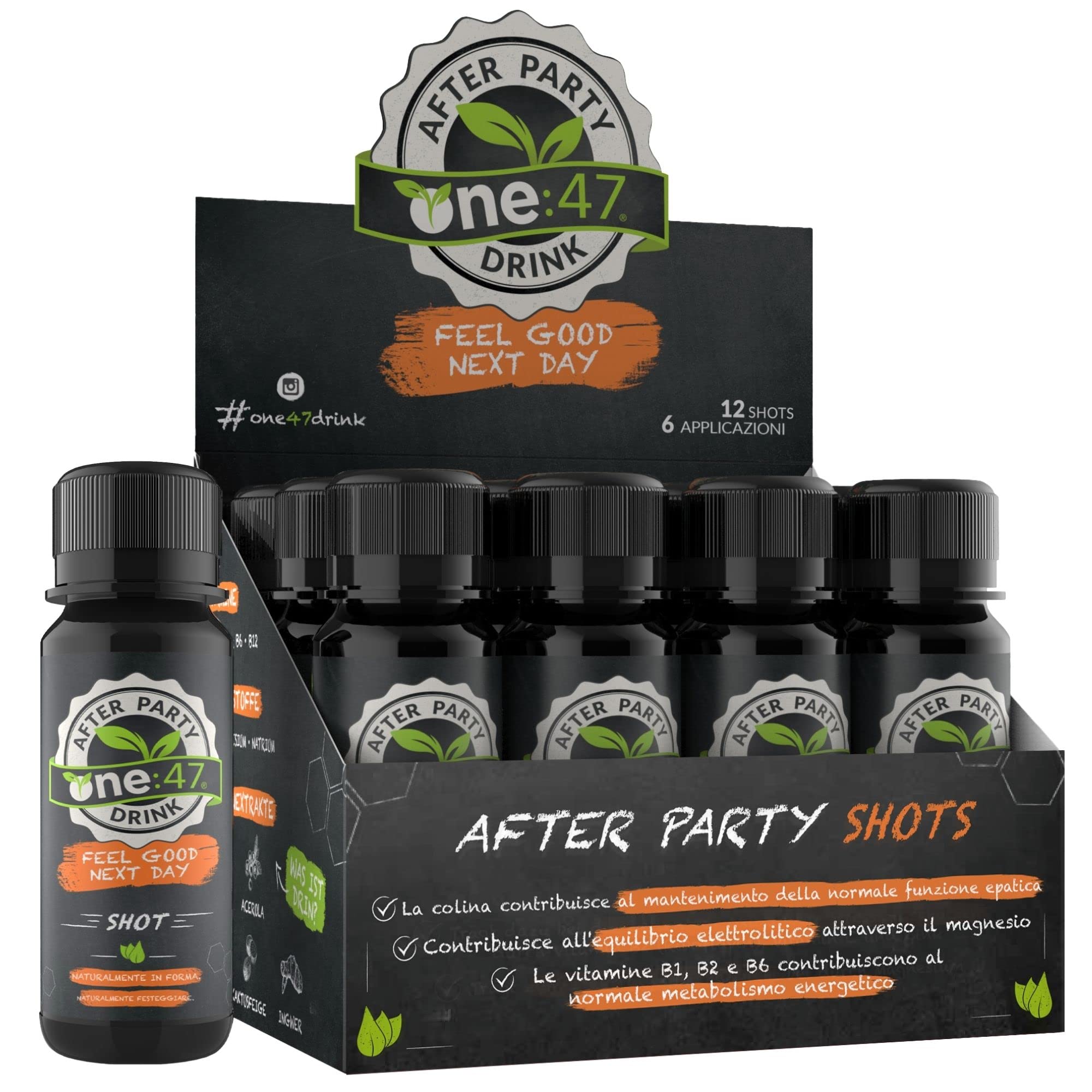 one:47® After Party Drink | 12 Shots | Bevanda elettrolitica alcalina ...