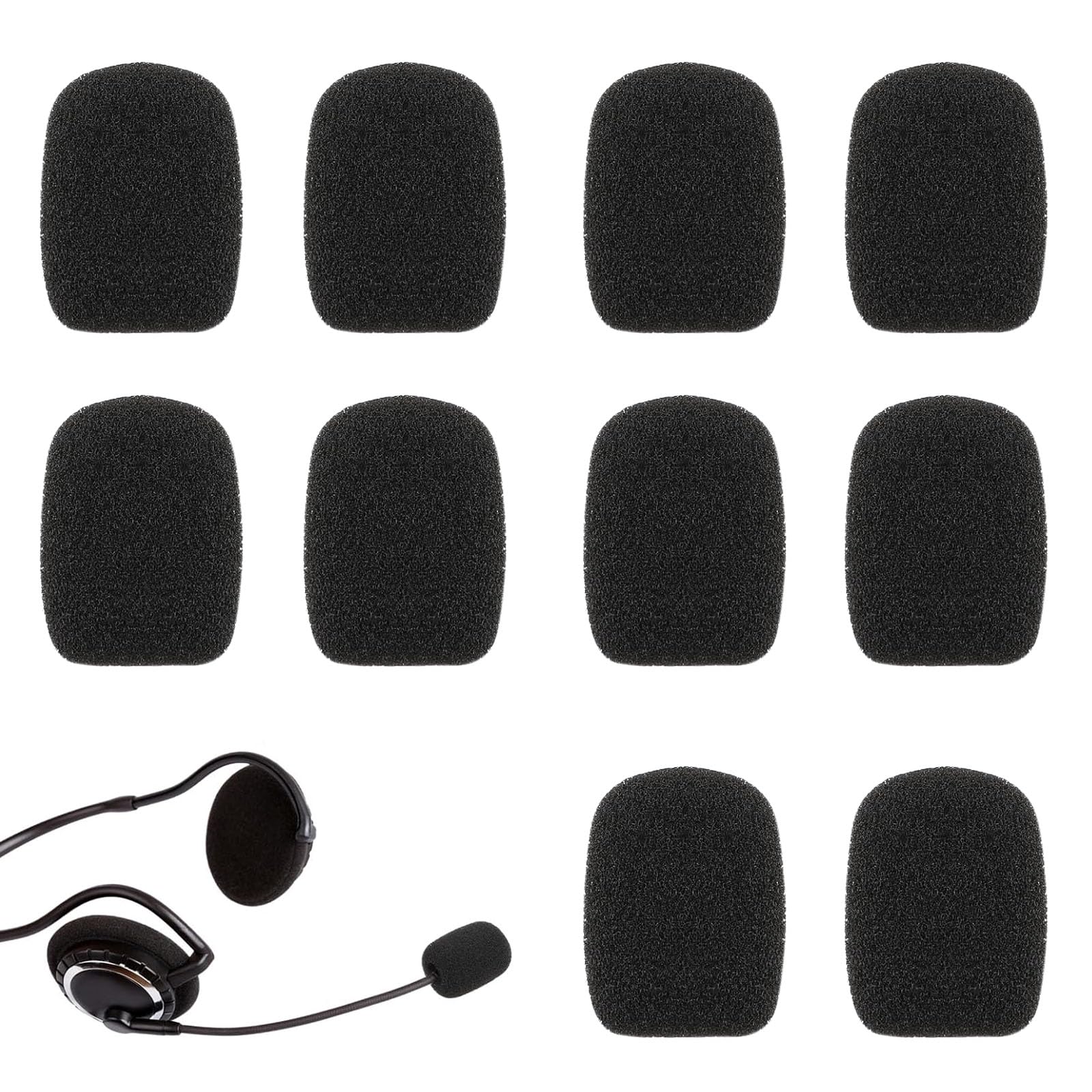 eROOSY 10PCS Headset Microphone Foam Cover, Foam Microphone Windscreen ...