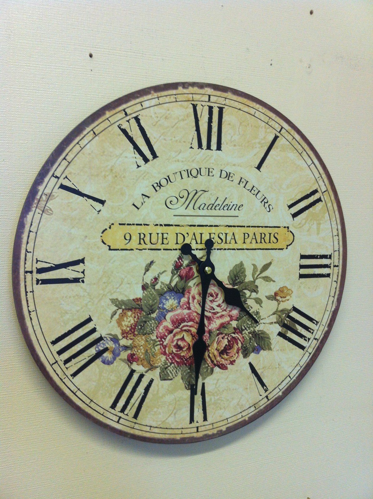 Hill Interiors Rue D'Alesia Paris Wall Clock, Cream/Multi-Coloured ...