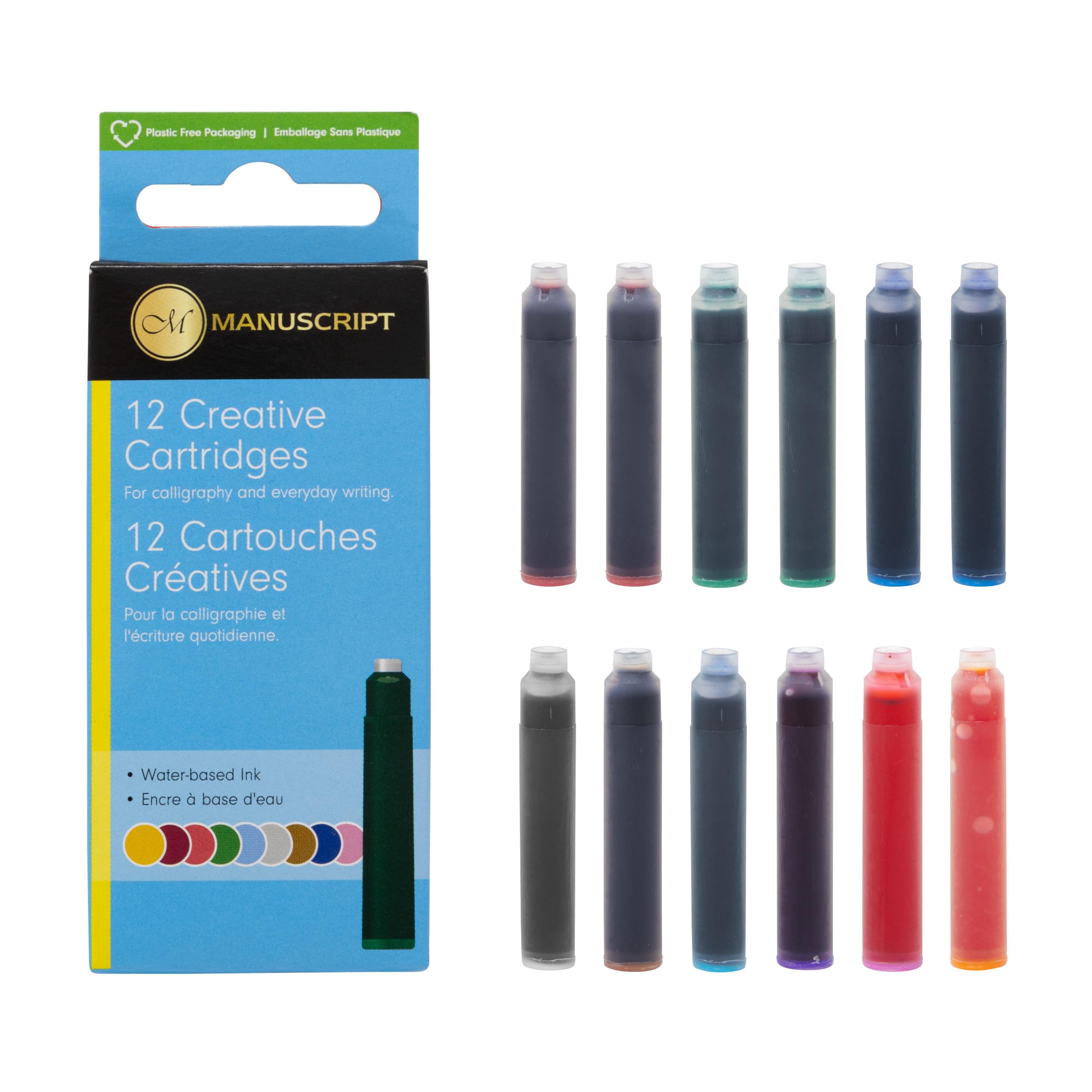 Manuscript Creative Cartridges - Pk 12 - for Fountain Pen &Calligraphy ...