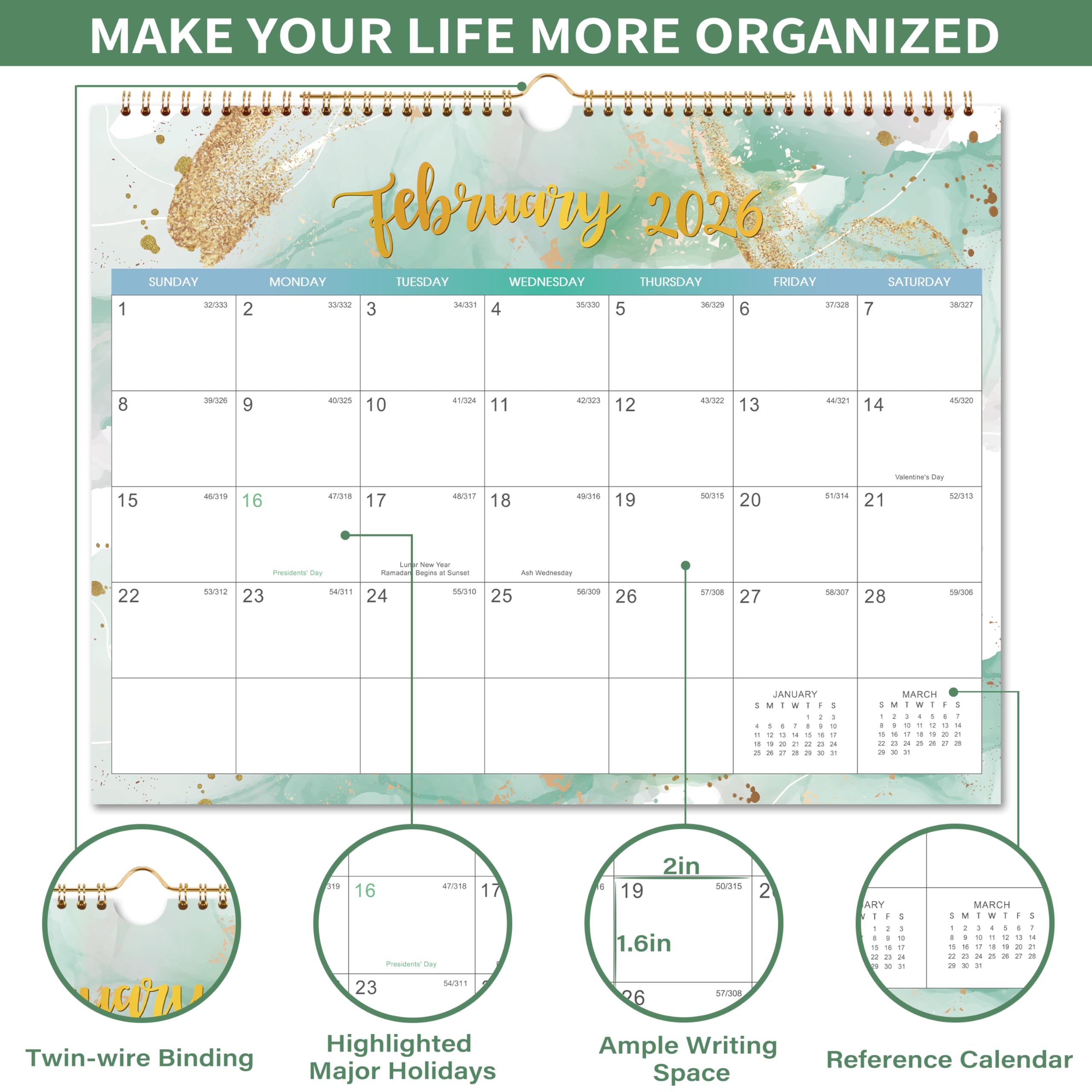 Snapklik.com : Calendar 2026-2027 - Wall Calendar 2026-2027 From Jan ...
