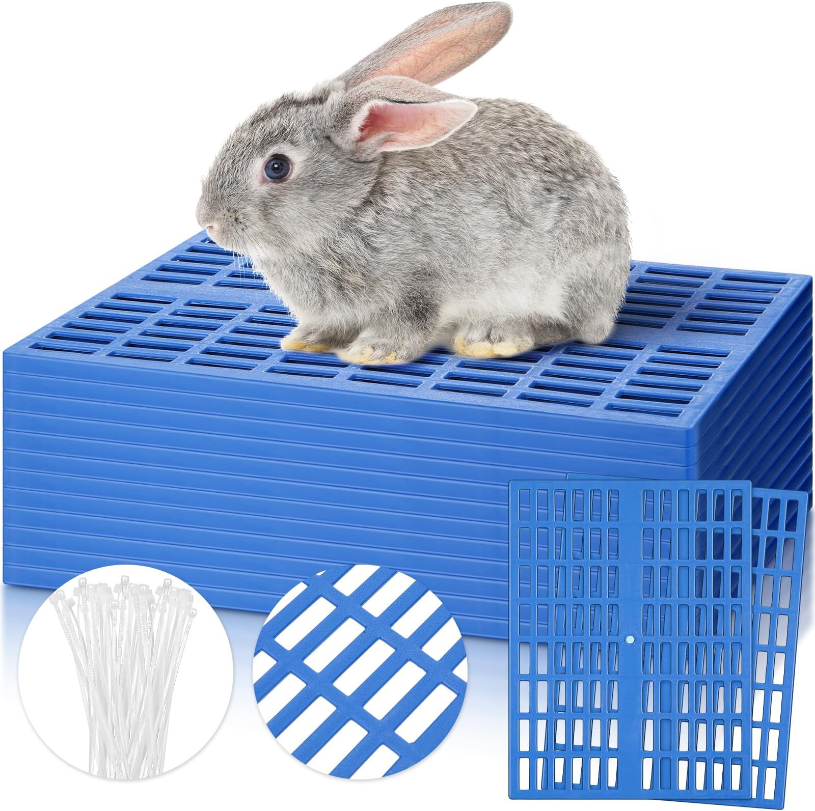 Amazon.com : Kigley 12 Pcs Plastic Rabbit Cage Mat, Rabbit Floor Mat ...