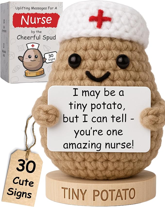 Amazon.com: Nurse Gifts for Women - Crochet Potato with 30 Signs ...