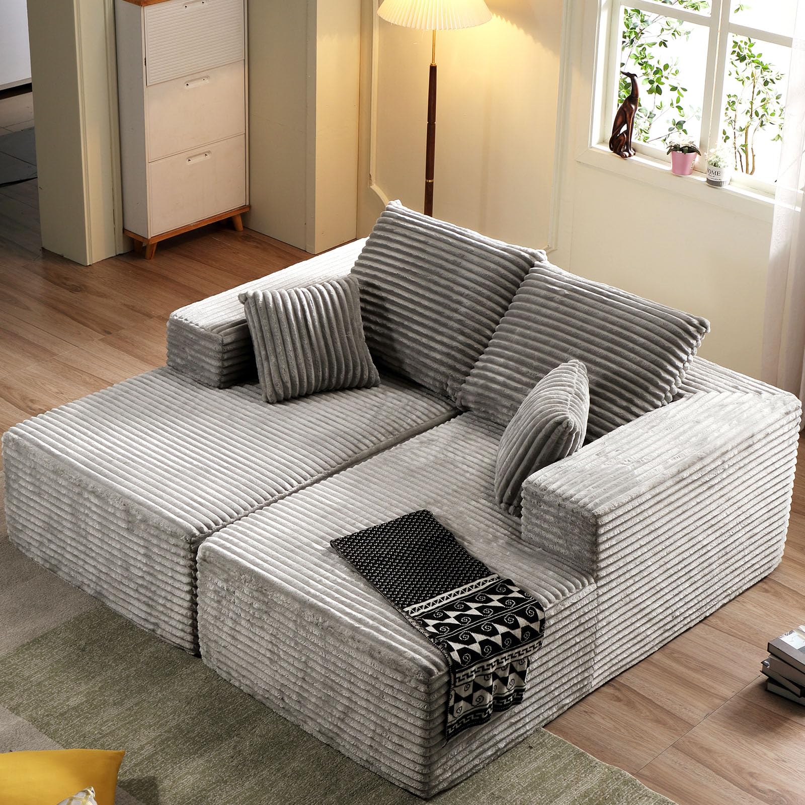 Amazon.com: HZANHY Oversized Double Chaise Lounges Indoor - 74.8 ...