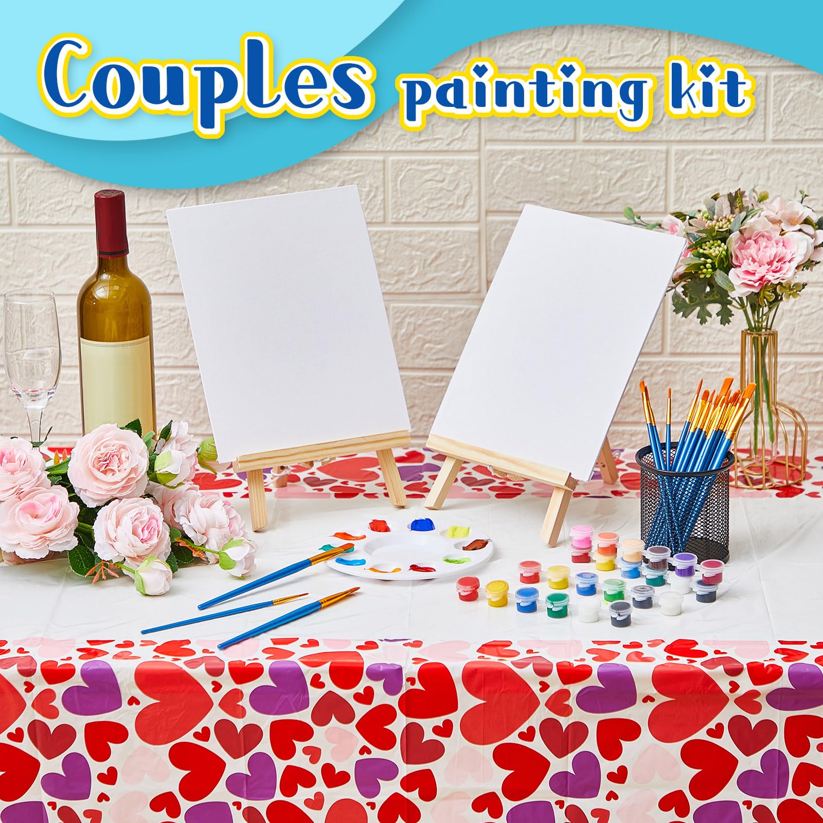 Snapklik.com : Yeaqee 13 Pcs Valentine Sip And Paint Kit Couple Date ...
