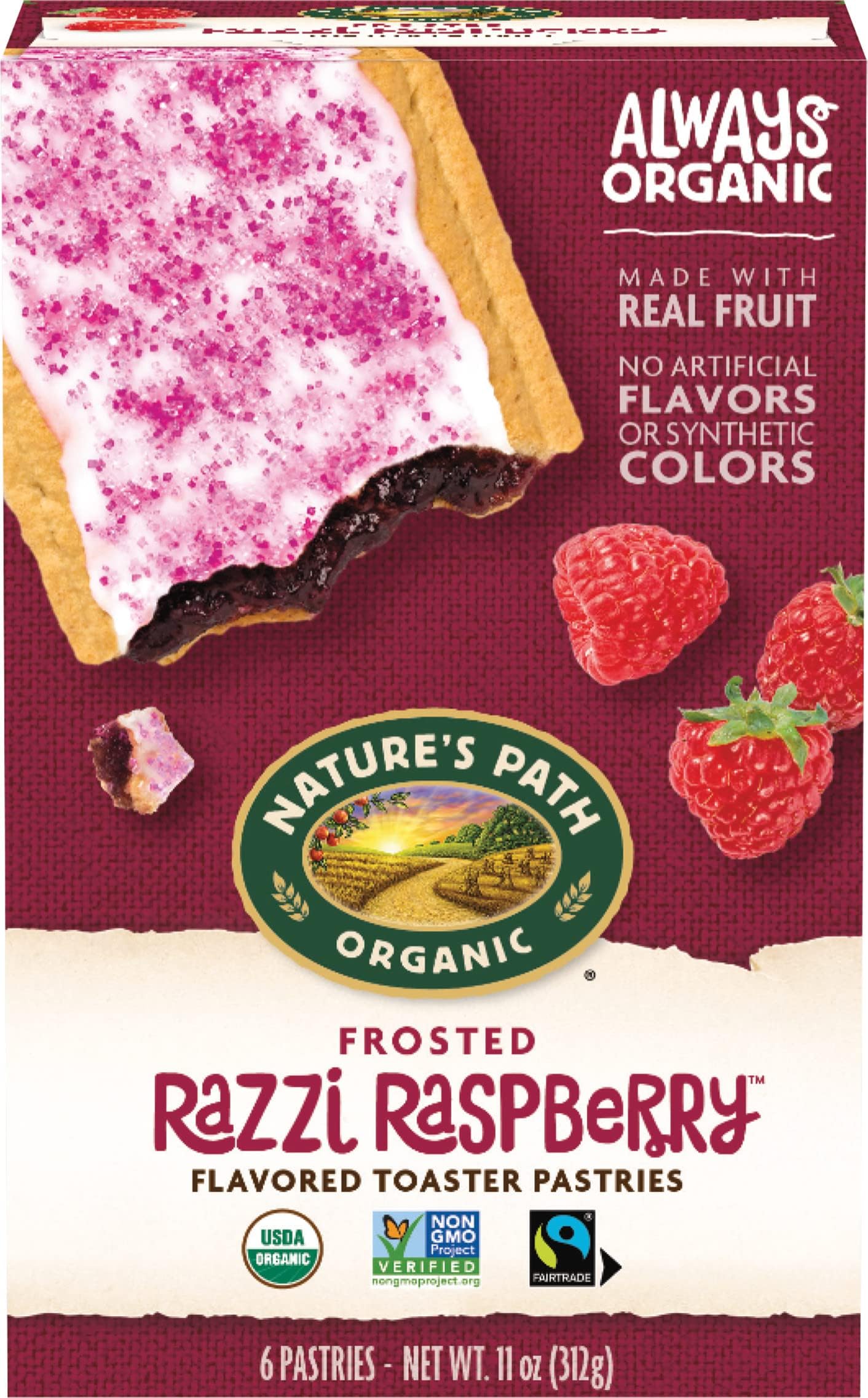 Amazon.com : Nature’s Path Frosted Razzi Raspberry Toaster Pastries ...