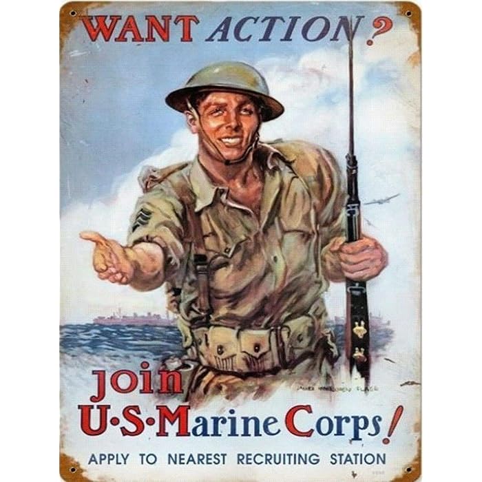 Buy Vintage New Tin Poster Collection Tin Signs-us Marine Corps ...