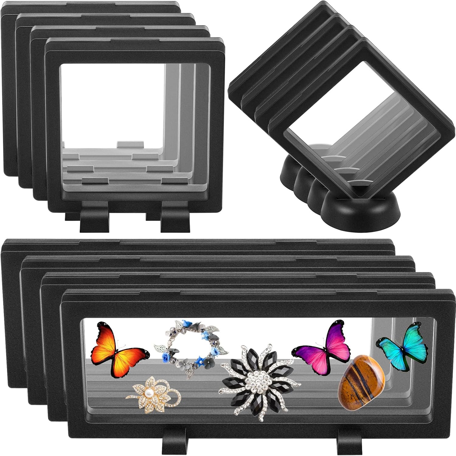 Amazon.com: Harloon 12 Pcs 3D Floating Display Case Floating Frame ...