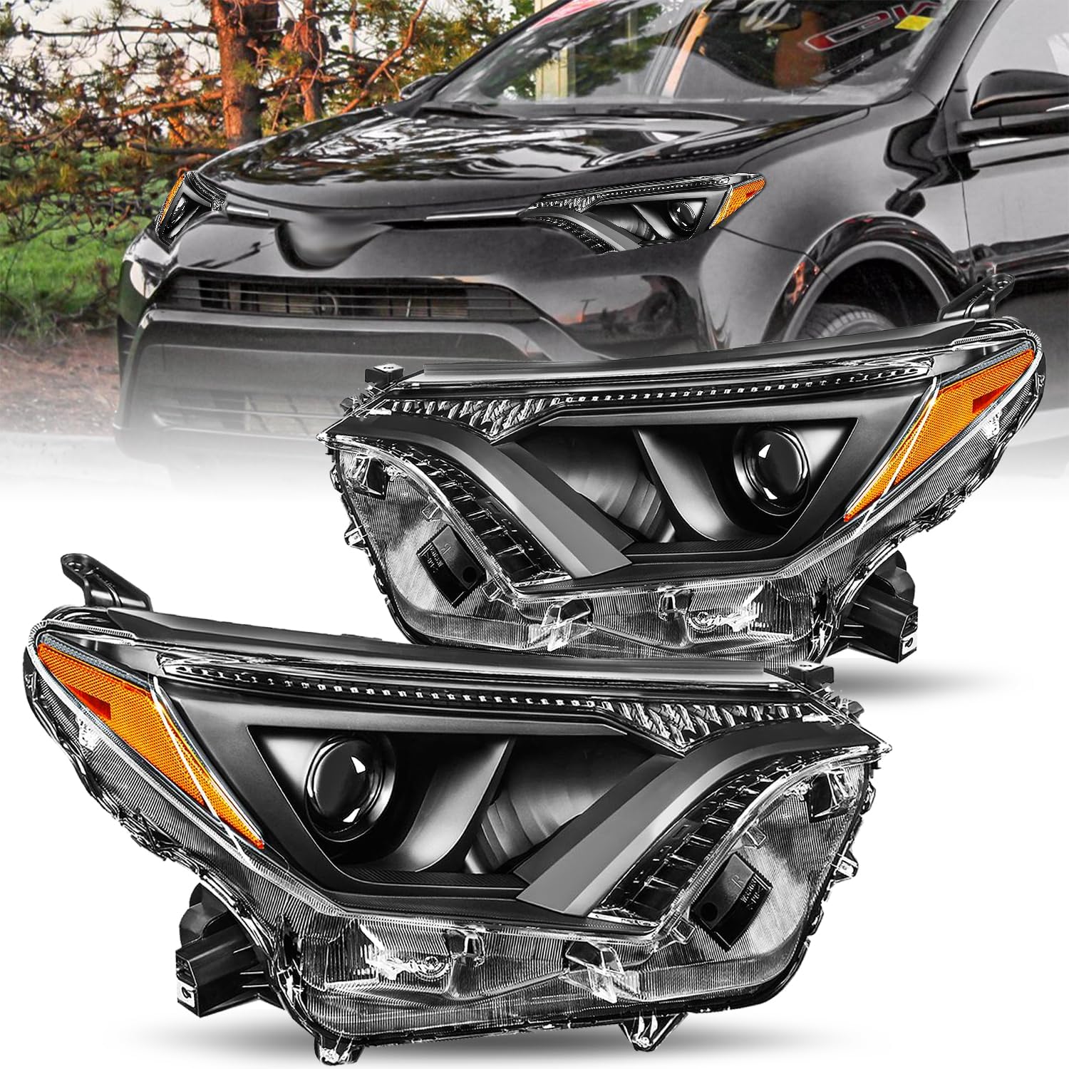 Amazon.com: ACANII - For 2016 2017 2018 Toyota RAV4 Halogen Model ...