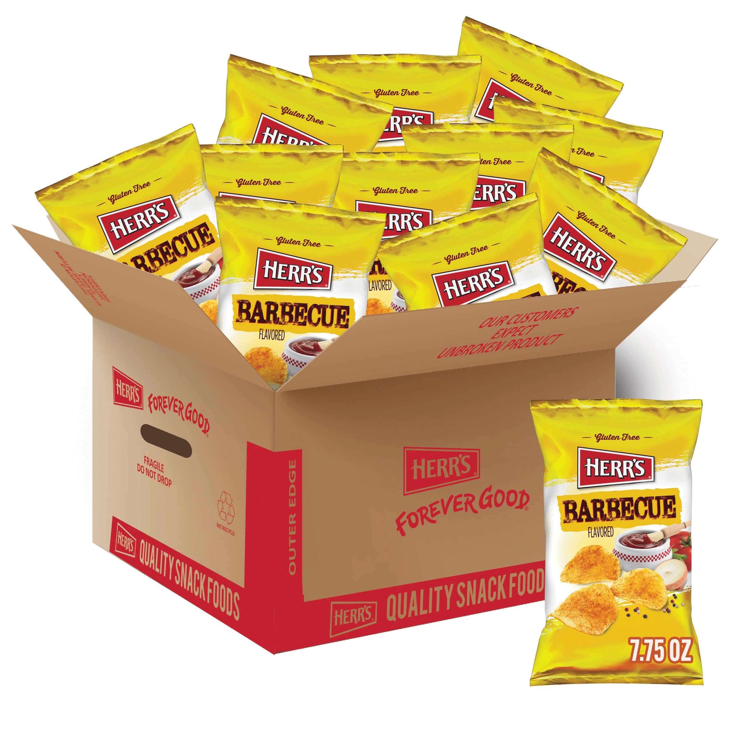 Amazon.com: Herr's Barbecue Potato Chips, 7.75 Ounce (Pack of 12 bags)