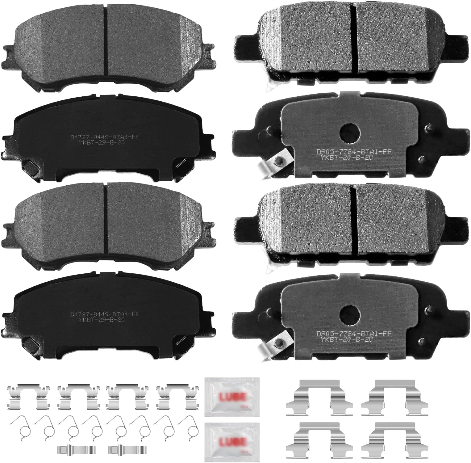 Amazon.com: ACB ZONE Front and Rear Disc Brake Pads Set Ceramic w ...