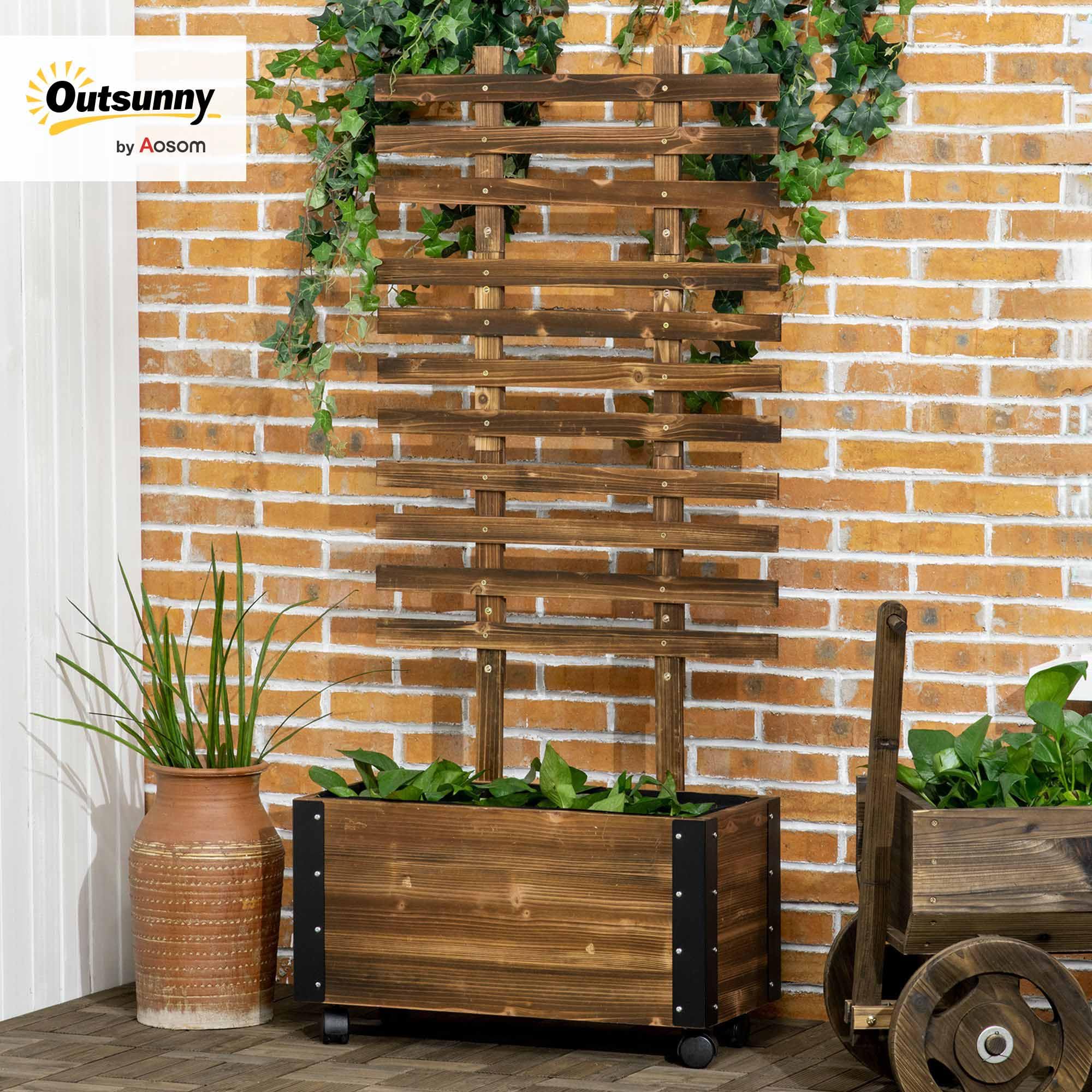 Outdoor Garden Bed With Drainage Holes SUNYRISY Wooden Raised Garden ...