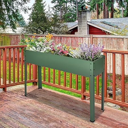 Amazon.com: FOYUEE Raised Planter Box with Legs Outdoor Standing ...