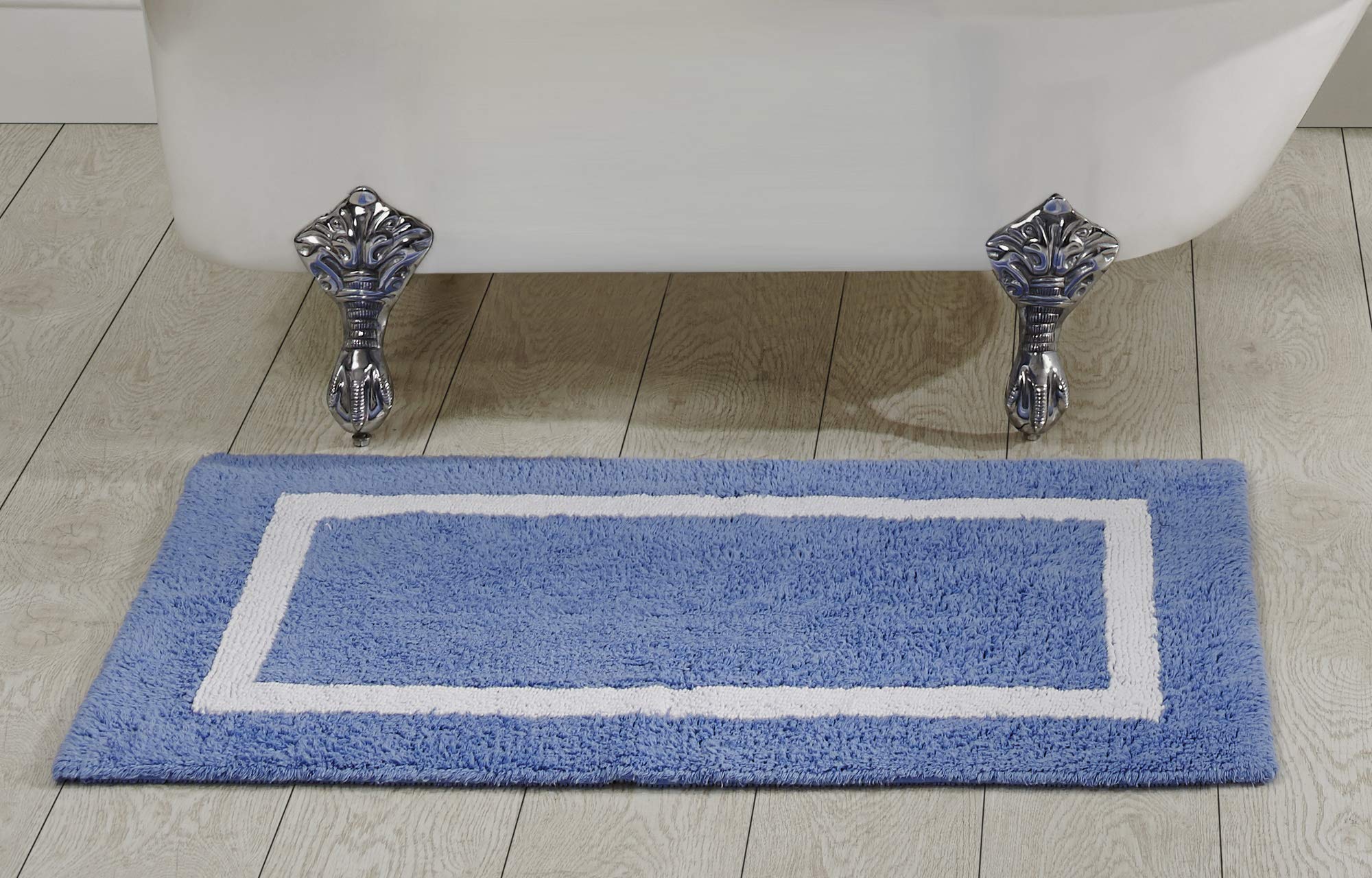 Amazon.com: Better Trends 100% Cotton Hotel Collection Bath Mats, Blue ...