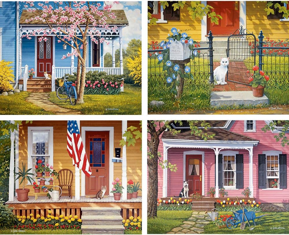 Amazon.com : A Warm Welcome 4 In 1 4 X 500 Piece Jigsaw Puzzle : Patio ...