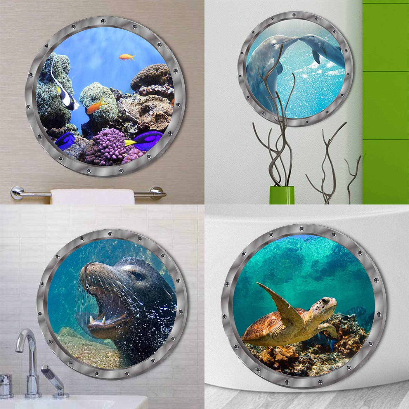 Snapklik.com : 11 Inch Ocean Fish Wall Stickers, 5 Pcs Ocean Animals ...