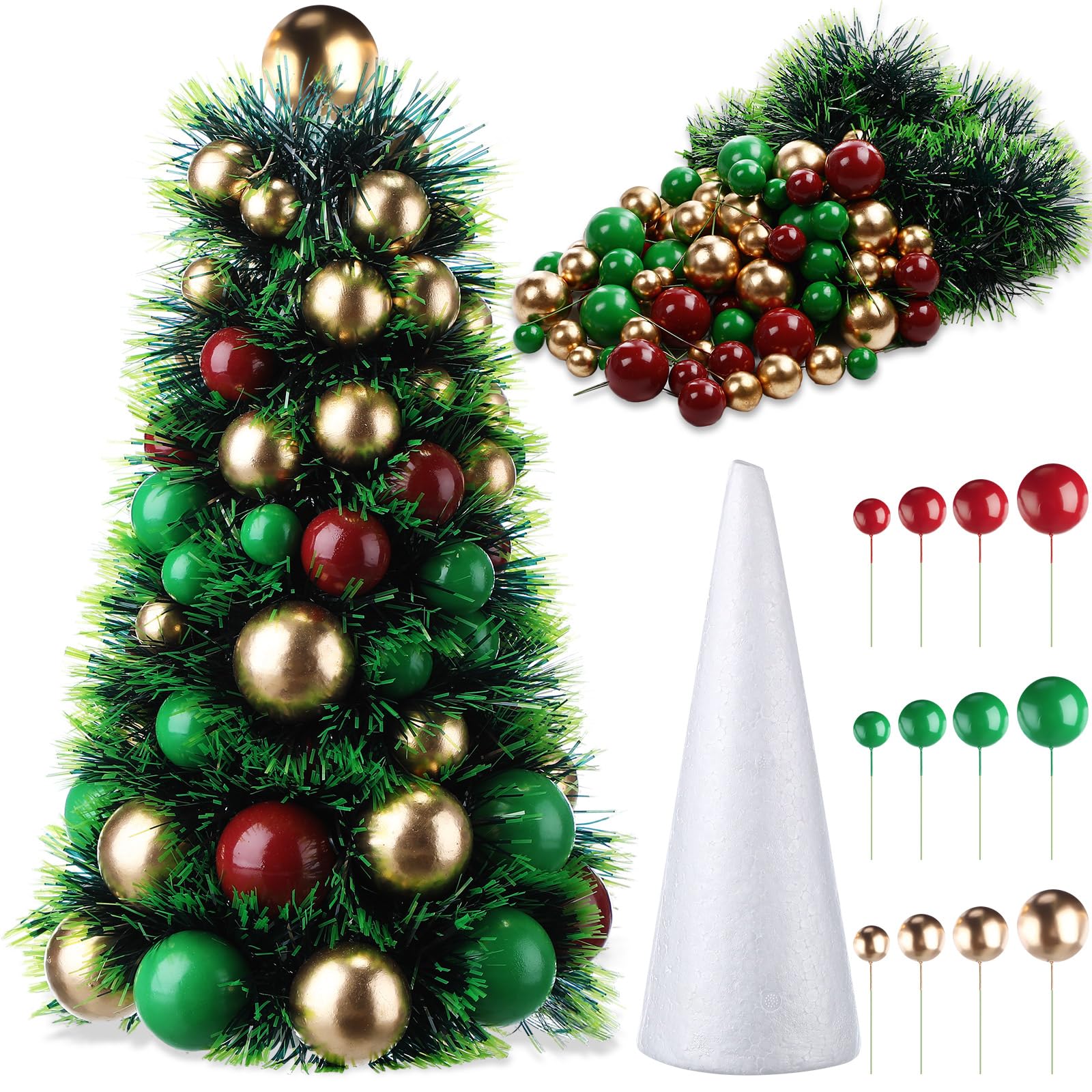 Amazon.com: Jenaai Tabletop Christmas Tree DIY Set Mini Cone for ...