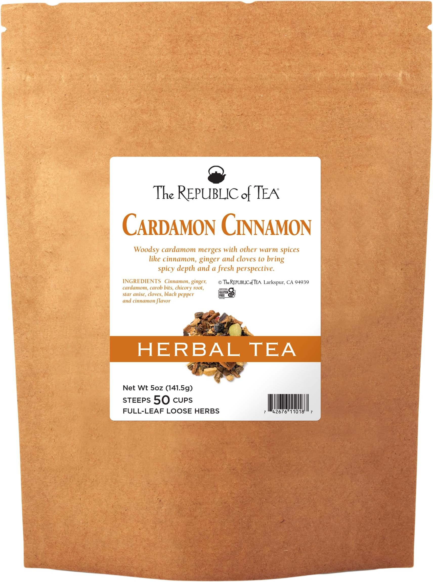 Amazon.com : The Republic of Tea Cardamon Cinnamon Full-Leaf Herbal Tea ...