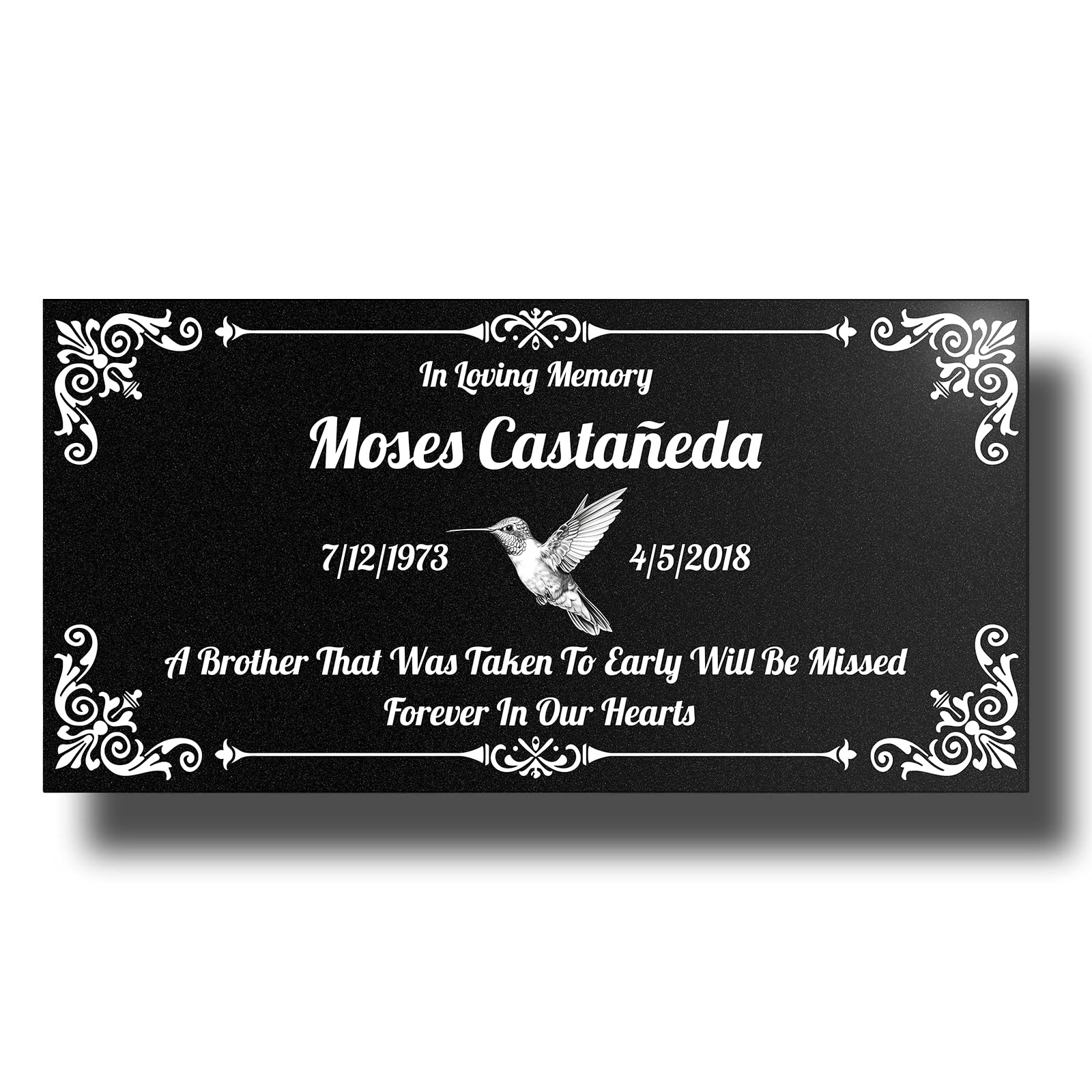 Amazon.com : U&ME in Memory of.Personalized Memorial Granite Stone ...