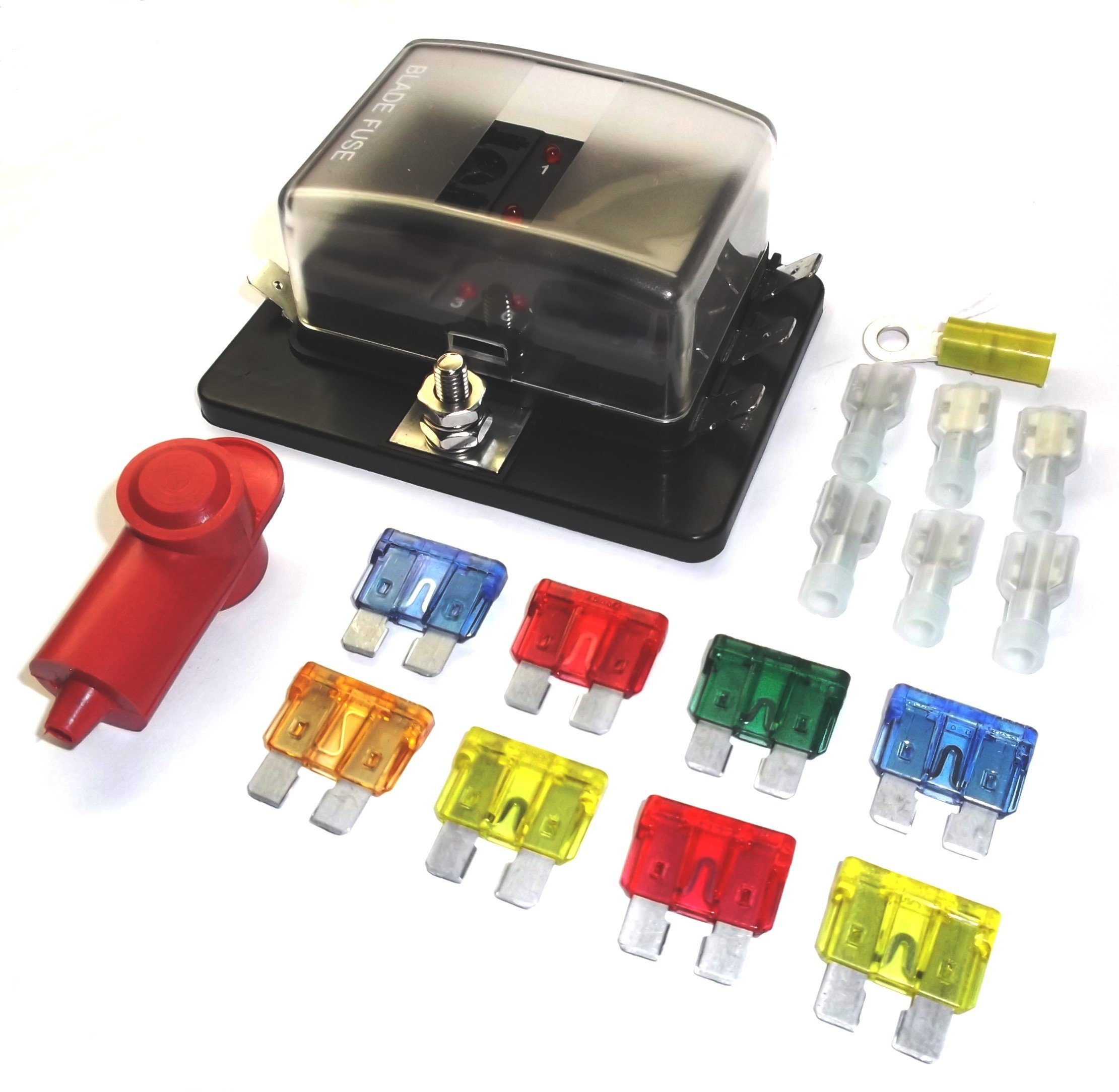 Snapklik.com : Fastronix 6 Circuit 100A LED Fuse Block And Cover Kit