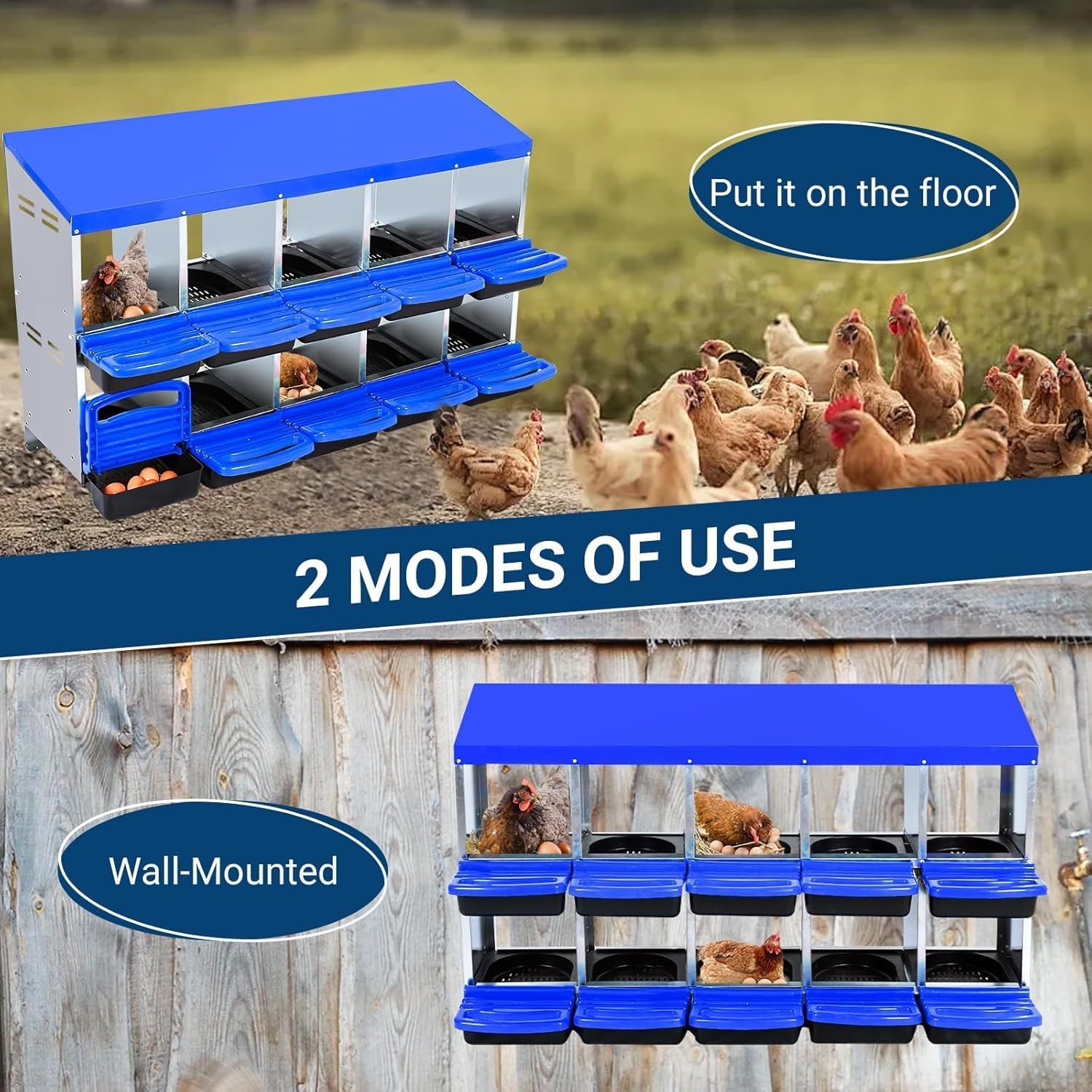 Snapklik.com : Chicken Nesting Boxes - 10 Hole Metal Nesting Boxes For ...