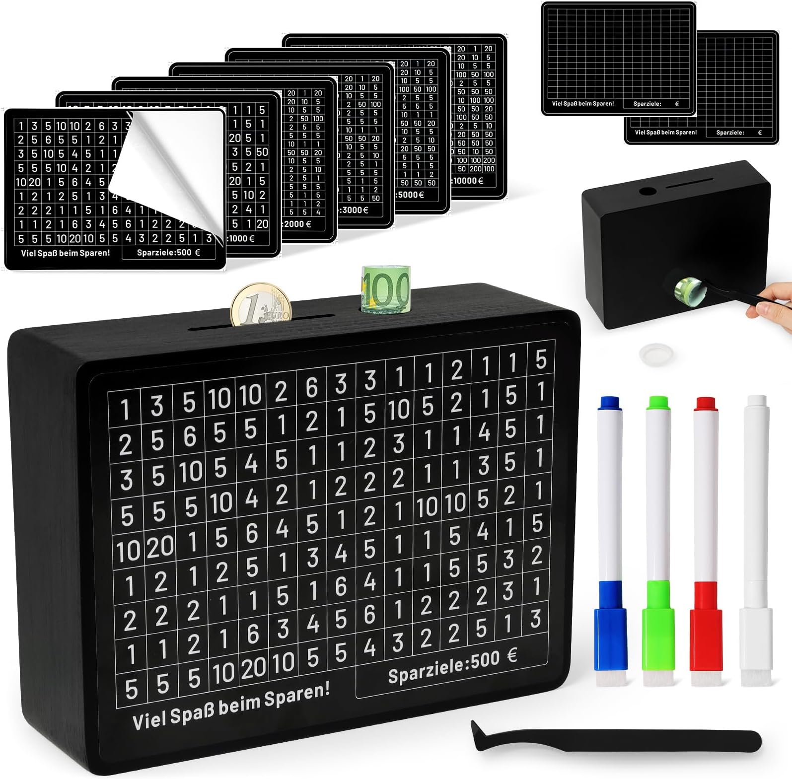 Amazon.de: Fentar Spardose Holz, Sparbox mit Zahlen Ankreuzen, Retro ...