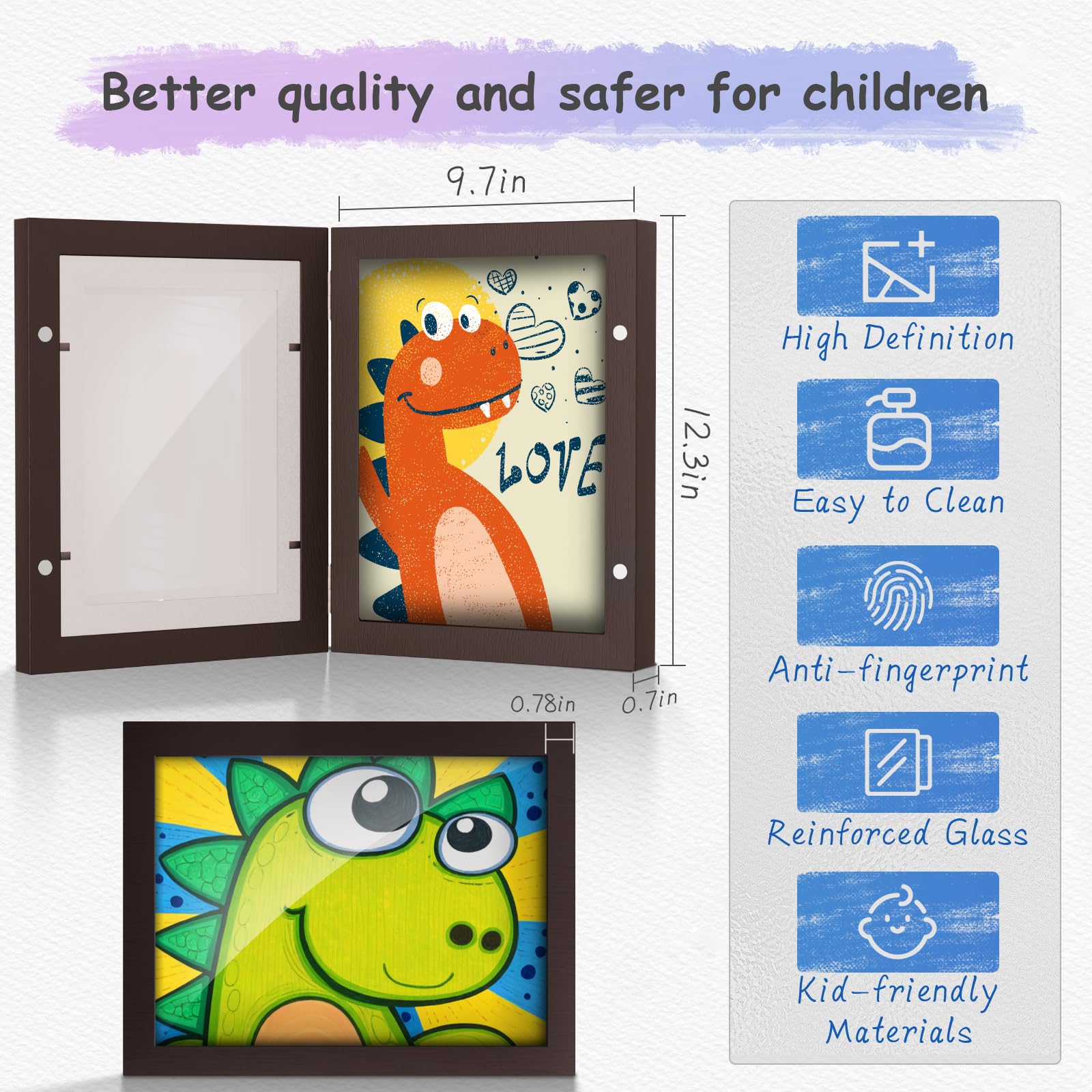 Snapklik.com : 2-Pack 8.5x11 Kids Art Frames,Front Opening Kids Artwork ...