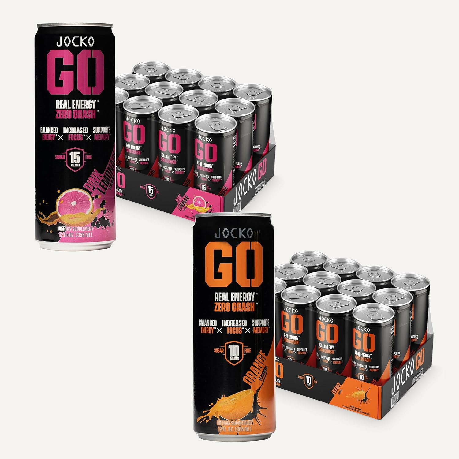 Amazon.com : Jocko GO Energy Drink Bundle - Orange & Pink Lemonade (24 ...