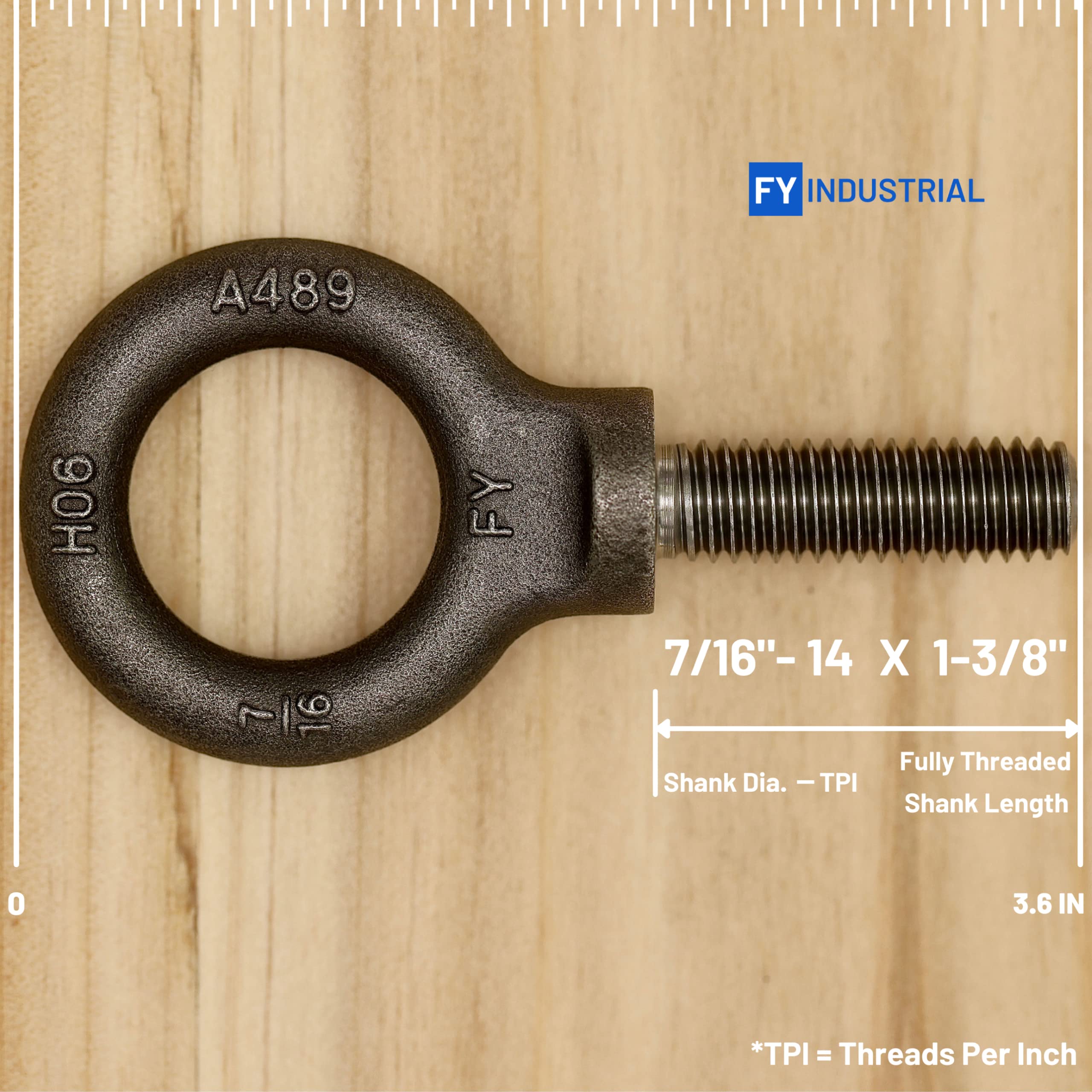 Snapklik.com : Lifting Shoulder Eye Bolt 7/16-14 X 1-3/8