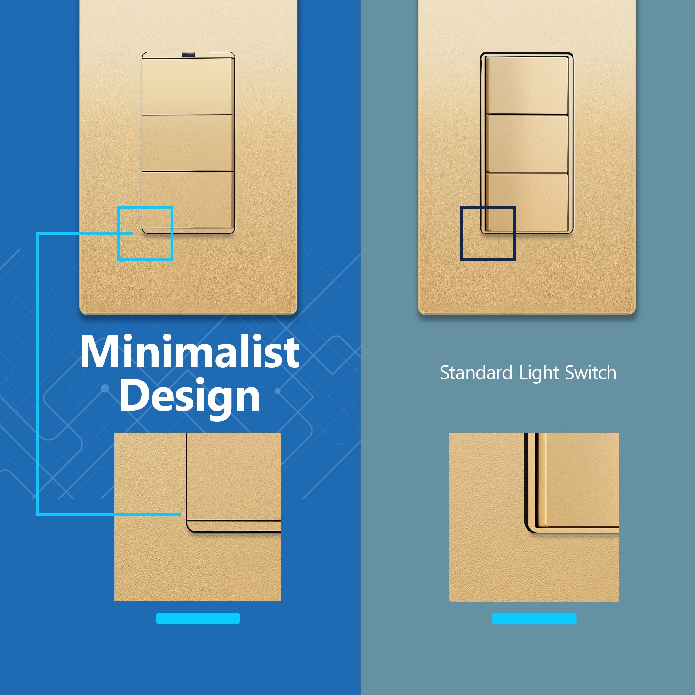 Snapklik.com : LIDER Minimalist Design Matte Finish Lighted Triple Switch