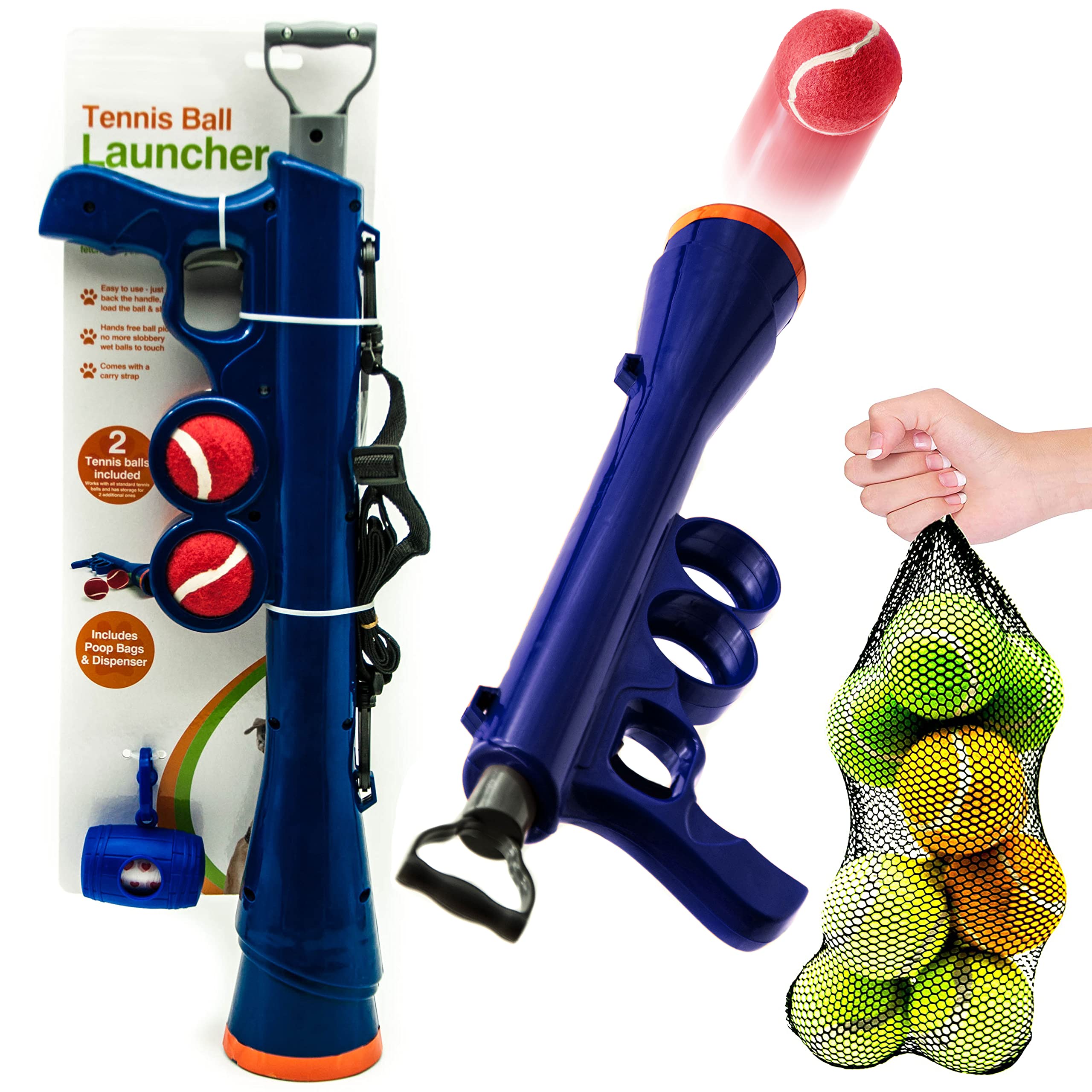 Petopedia 60cm Long GUN Dog Ball Launcher for Dogs with 12 DOG BALLS ...