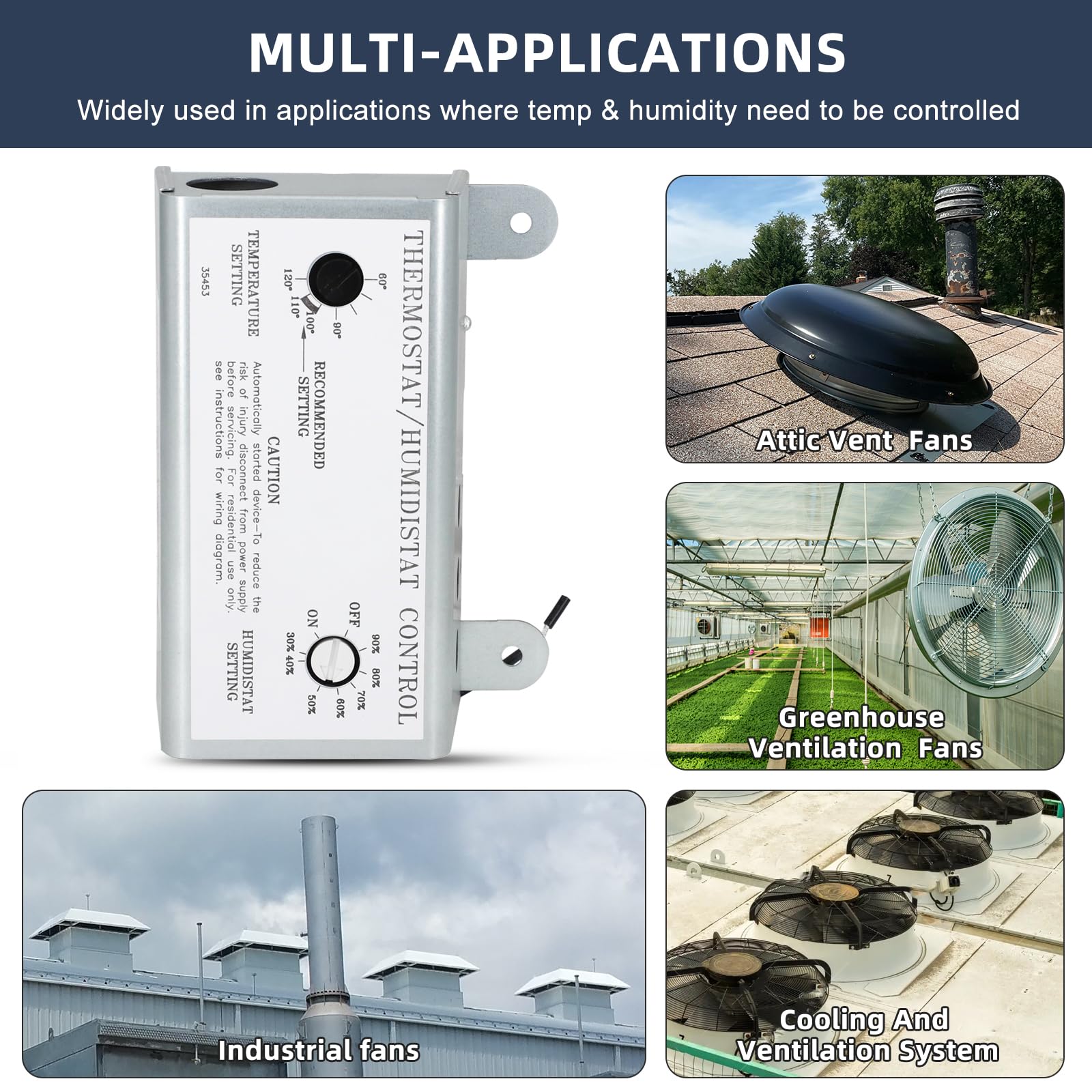 Attic Fan With Thermostat Attic Fan Thermostat Humidistat Controller ...