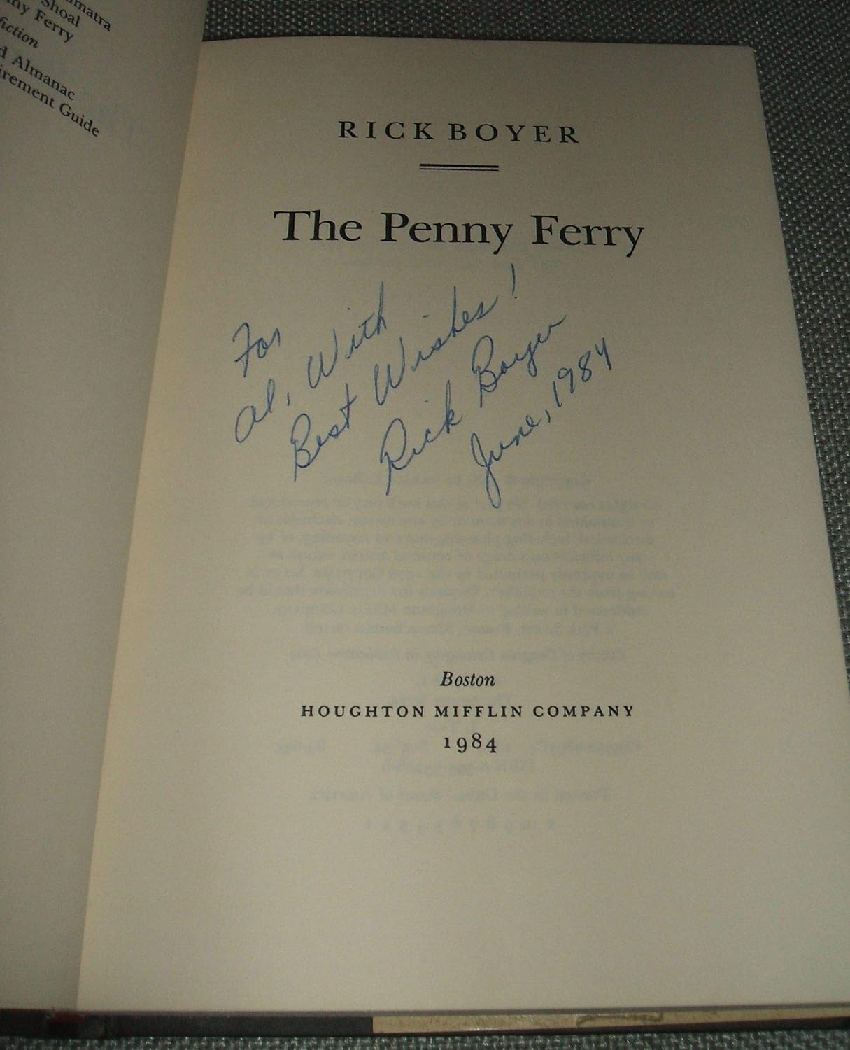 The Penny Ferry: Boyer, Rick: 9780395352885: Amazon.com: Books