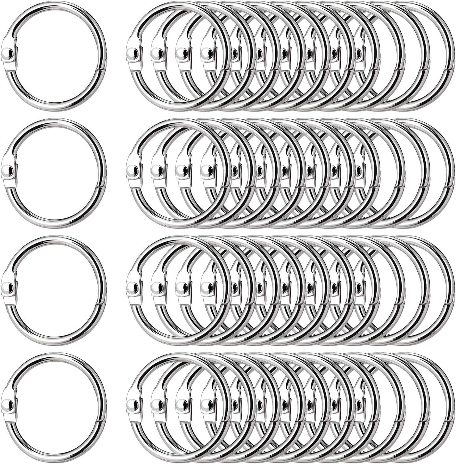 Hongtellor Binder Rings, 40Pcs 30mm/1.2 inch Nickel Plated, Loose Leaf ...