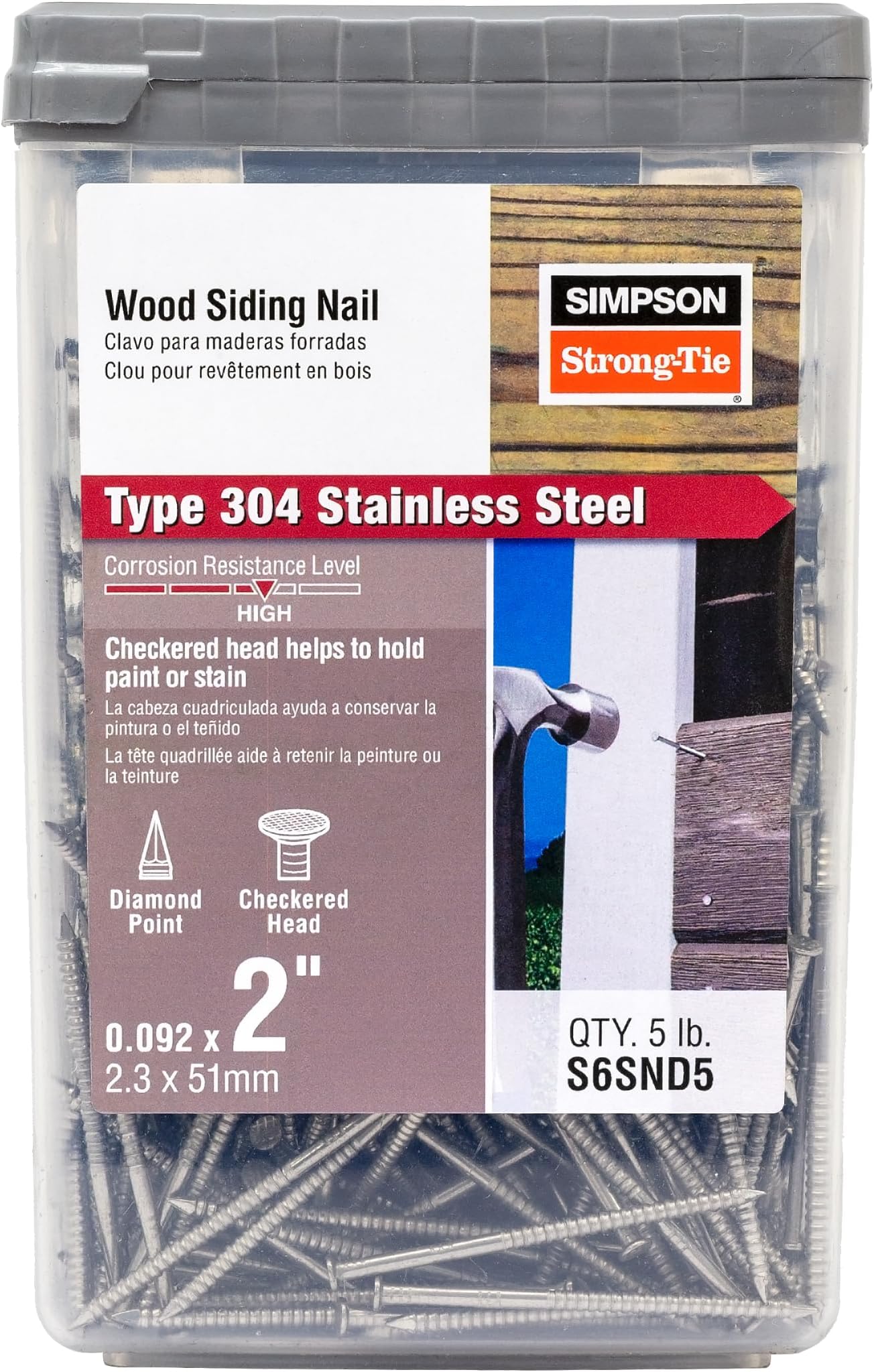 Simpson Strong-Tie Preservative-Treated Wood Decking Nail, Ring Shank 3 ...
