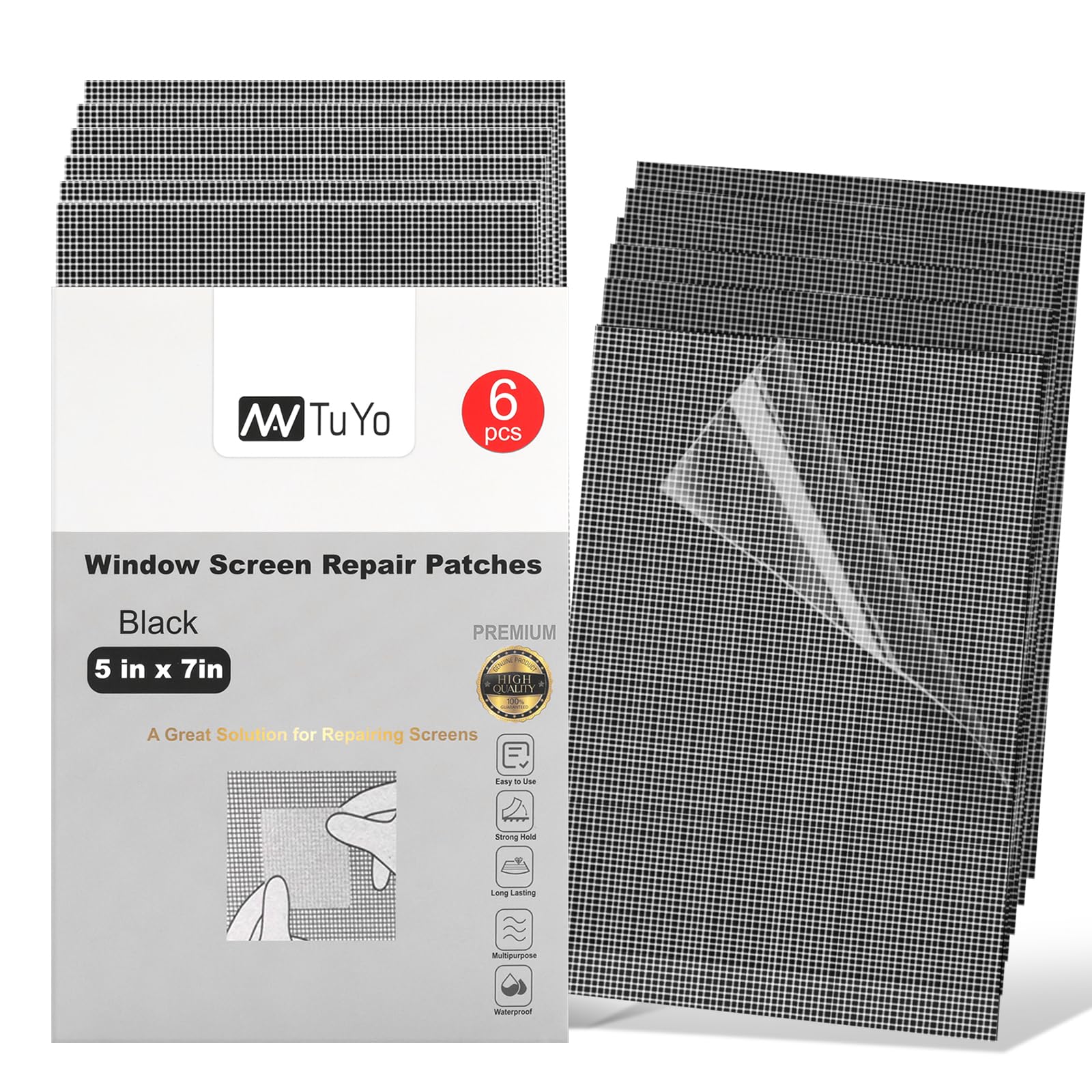 NanTuYo 6PCS Window Screen Repair Kit Patches 5" x 7" Screen Patch ...