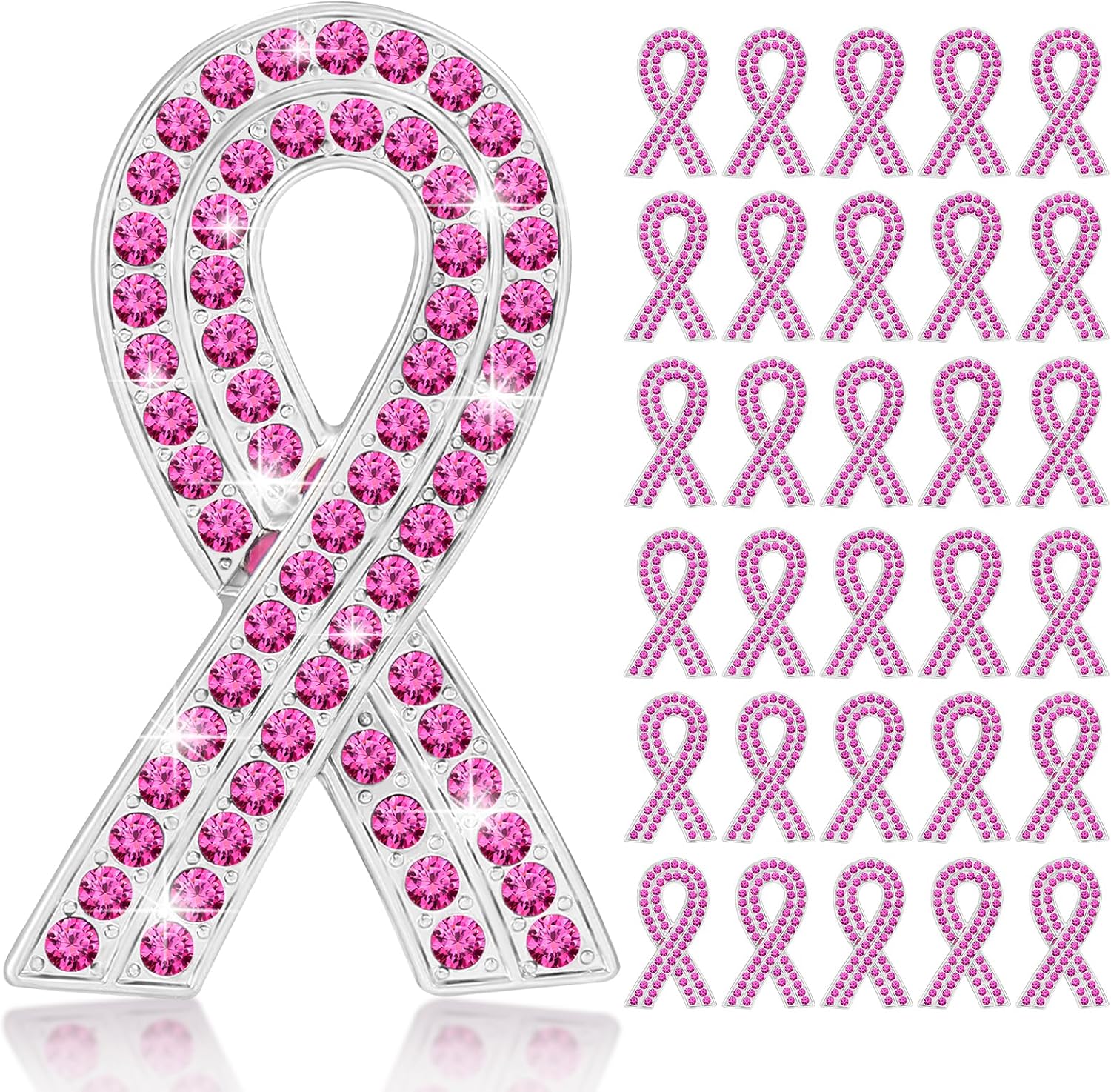 Amazon.com: MADHOLLY Breast Cancer Awareness Pins- 48Pcs Metal Pink ...