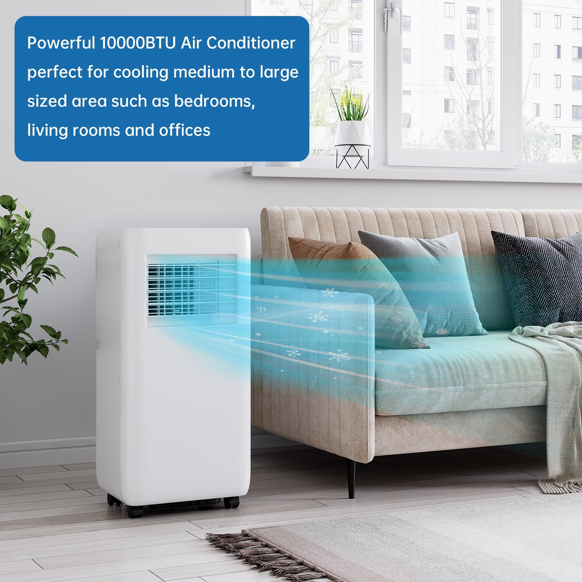 10000 BTU AC Unit 10000 BTU Portable Air Conditioner - Cools 450 Sq. Ft ...
