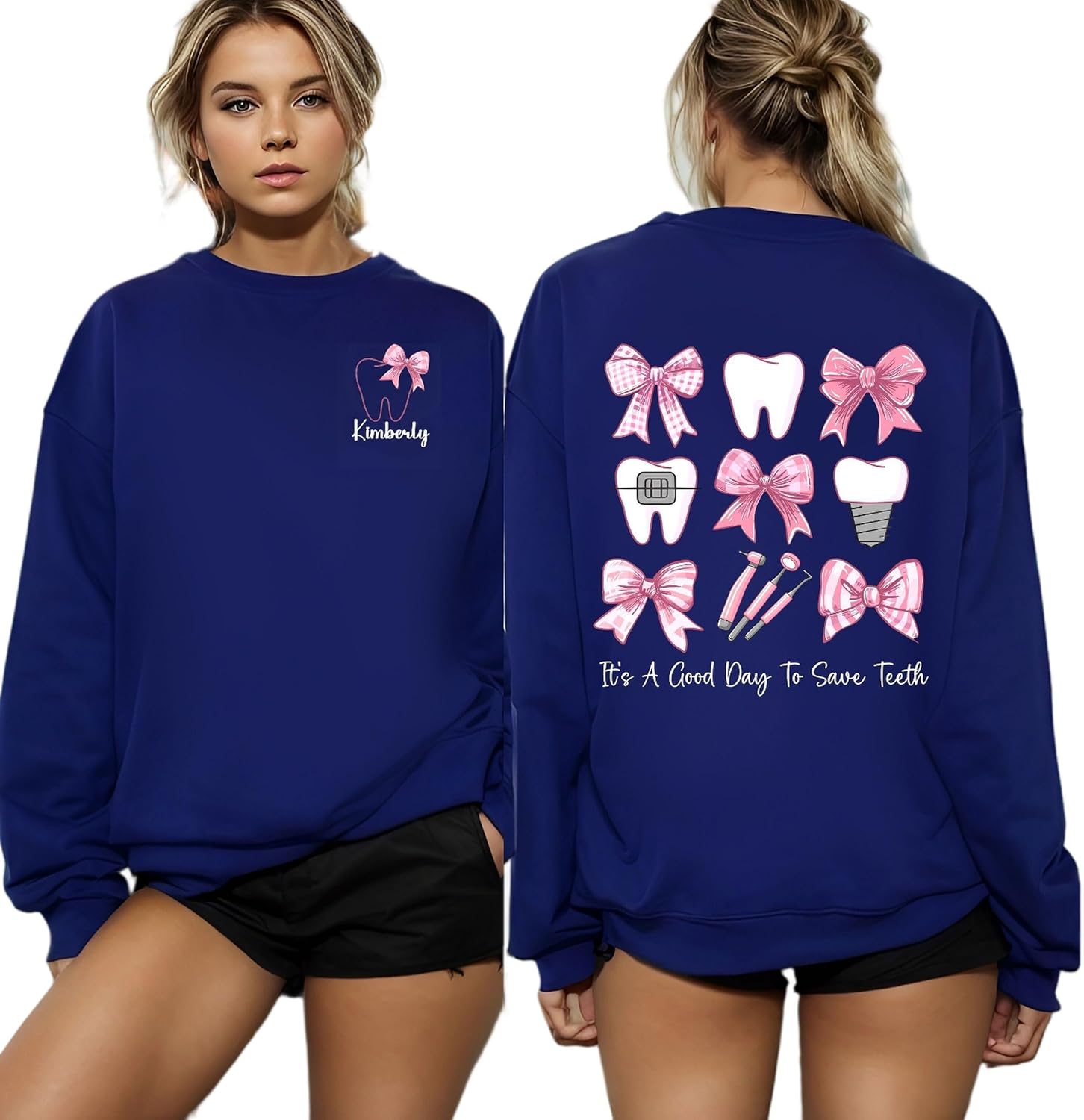 Custom Dental Assistant Sweatshirt, Personalized Dentist Sweater Gift ...