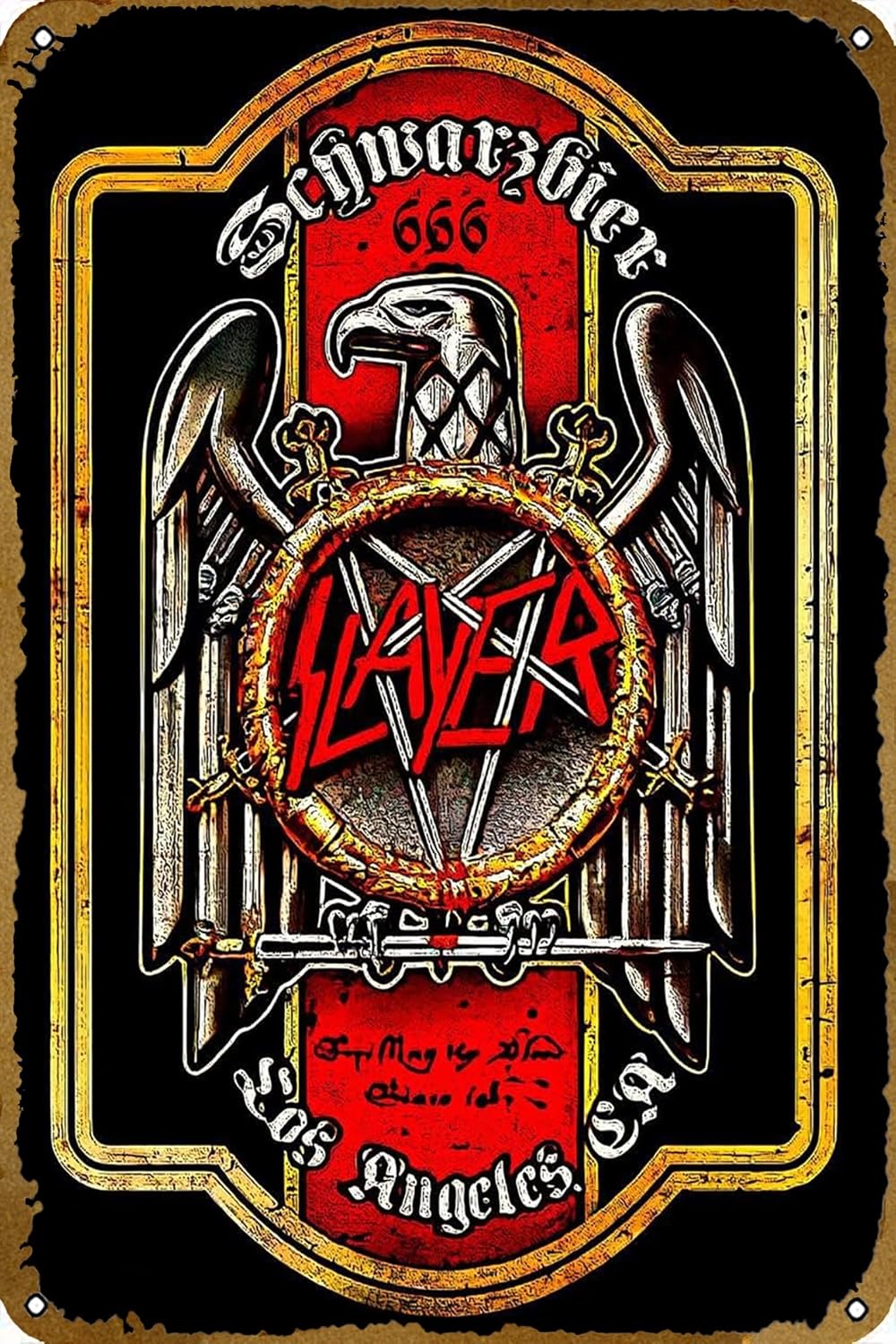 Amazon.com: Vintage Metal Tin Sign SLAYER Music Addict Musical Bar Pub ...