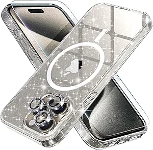 Amazon.com: Choiche for iPhone 15 Pro Max Case Magnetic, Women Clear Glitter Bling Sparkly Case ...
