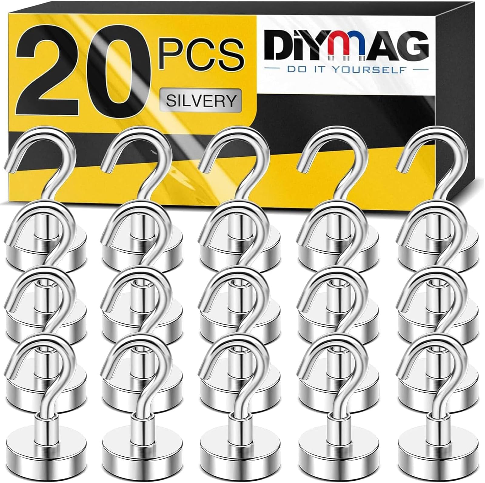 Amazon.com: DIYMAG Magnetic Hooks, 30lbs+ Heavy Duty Magnetic Hooks ...
