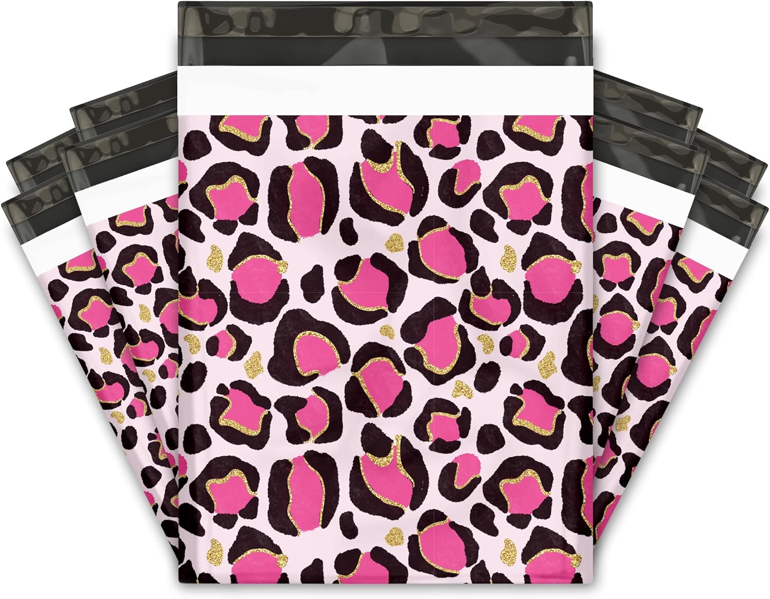 Amazon.com : 12x15 (50) Pink Leopard Print Designer Poly Mailers ...