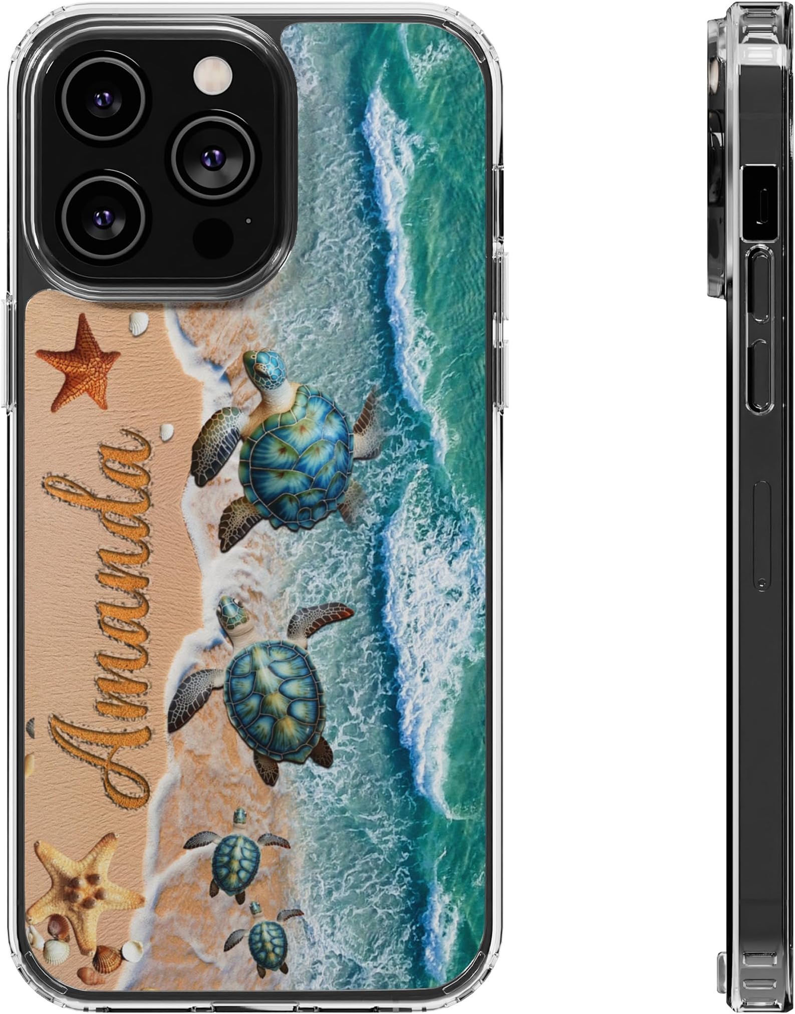 Amazon.com: Personalized Sea Turtle Phone Case Custom Name Animals ...