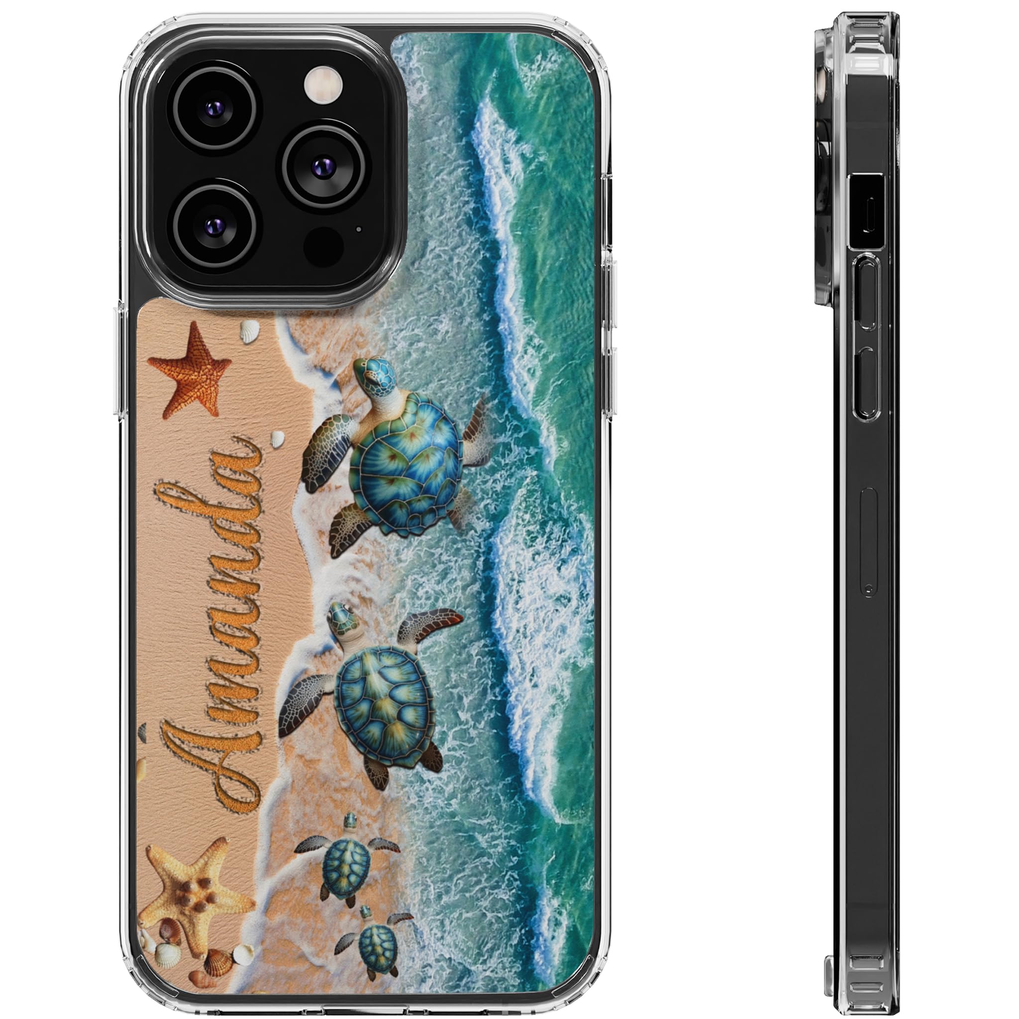 Amazon.com: Personalized Sea Turtle Phone Case Custom Name Animals ...