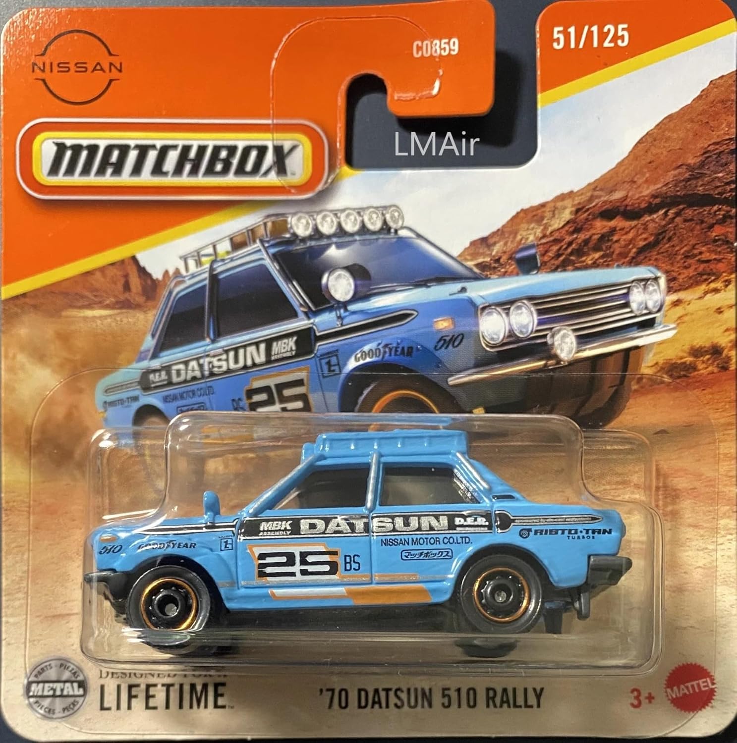 Amazon.com: Matchbox 2025 - '70 Datsun 510 Rally [Light Blue] Light ...